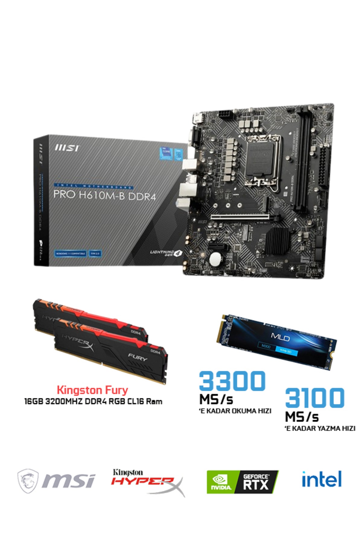 MSI Intel Core I5 13400f / 16gb Ddr4 / 1 Tb 3300-3100 Mb /s M2 Ssd ...