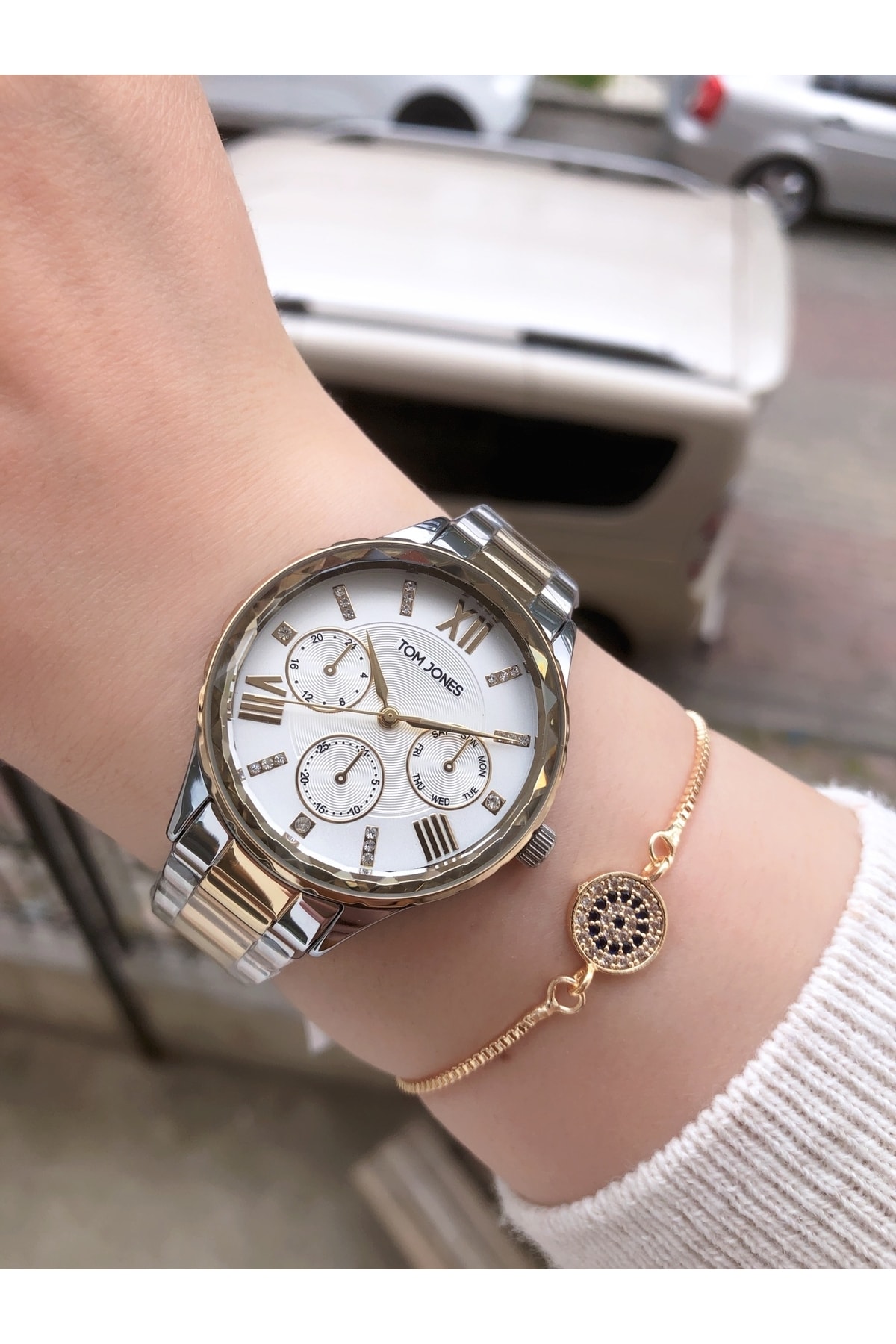 Tom Jones Kadın Kol Saati Gold Çelik 3atm Su Geçirmez Orjinal 2yıl ...