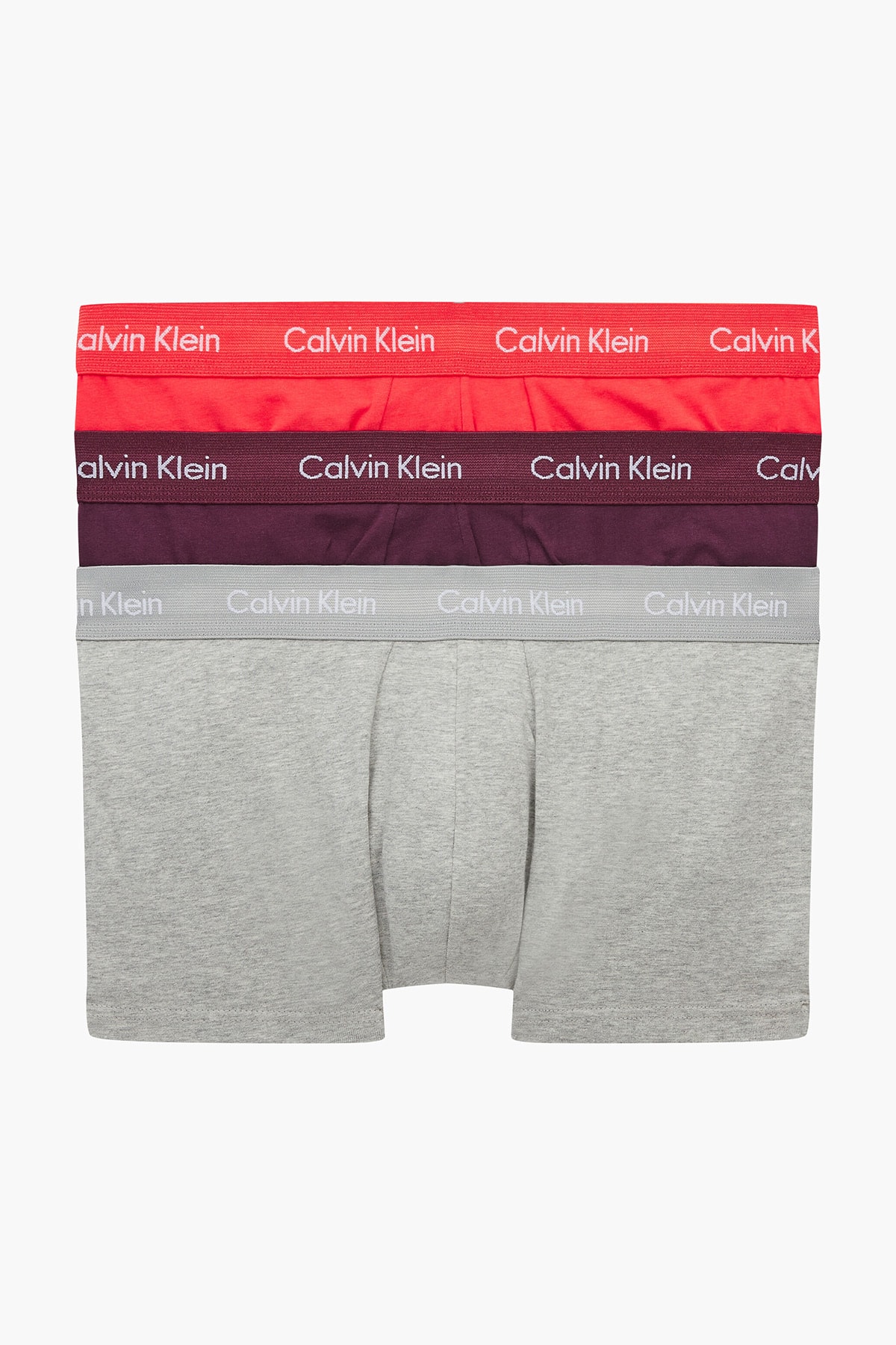 Calvin Klein 3-pack Low Rise Trunks In Purple, Gray And
