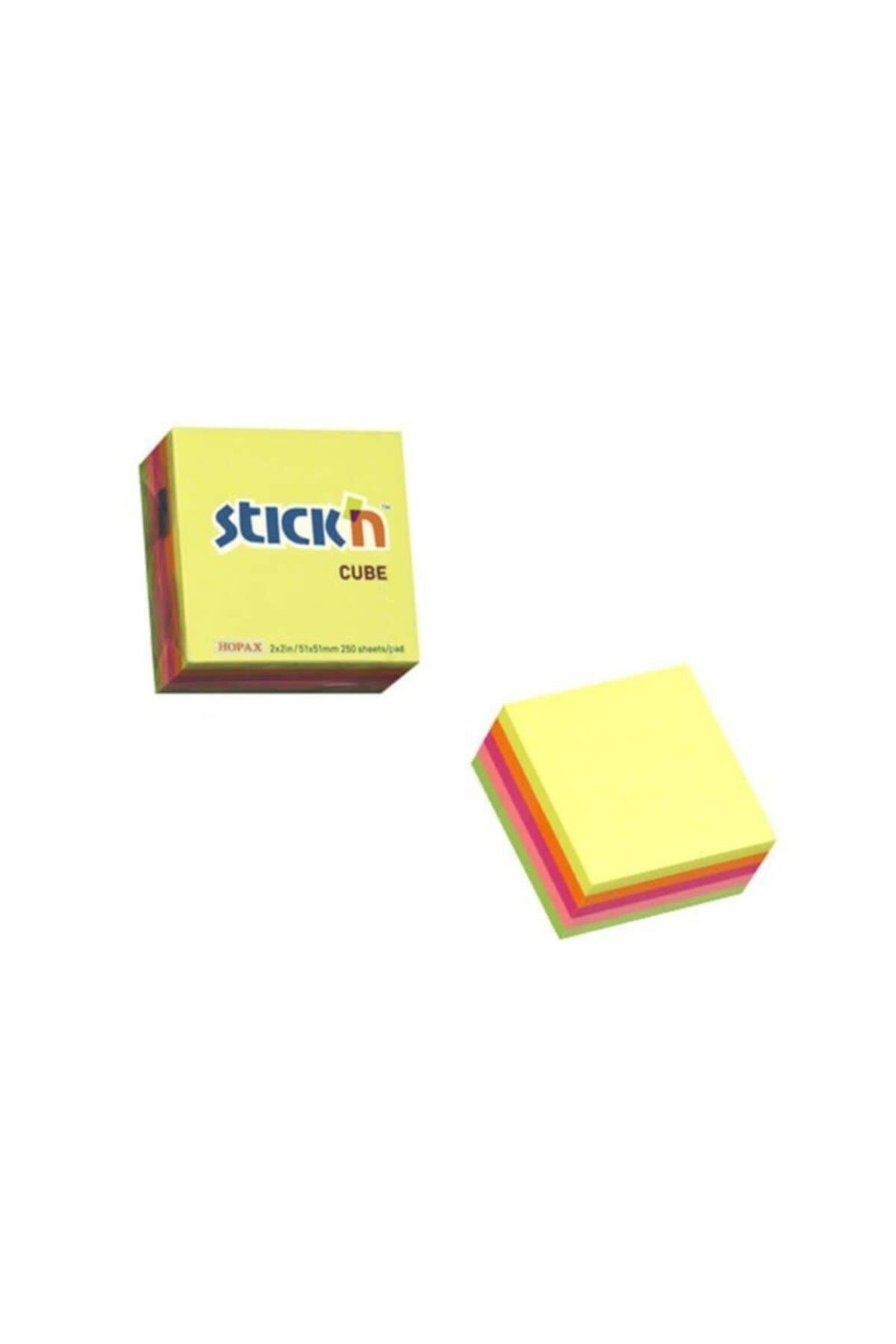 Gıpta Hopax Stickn Adhesive Note Paper Cube 250 Sheets 50x50 Neon 5 ...