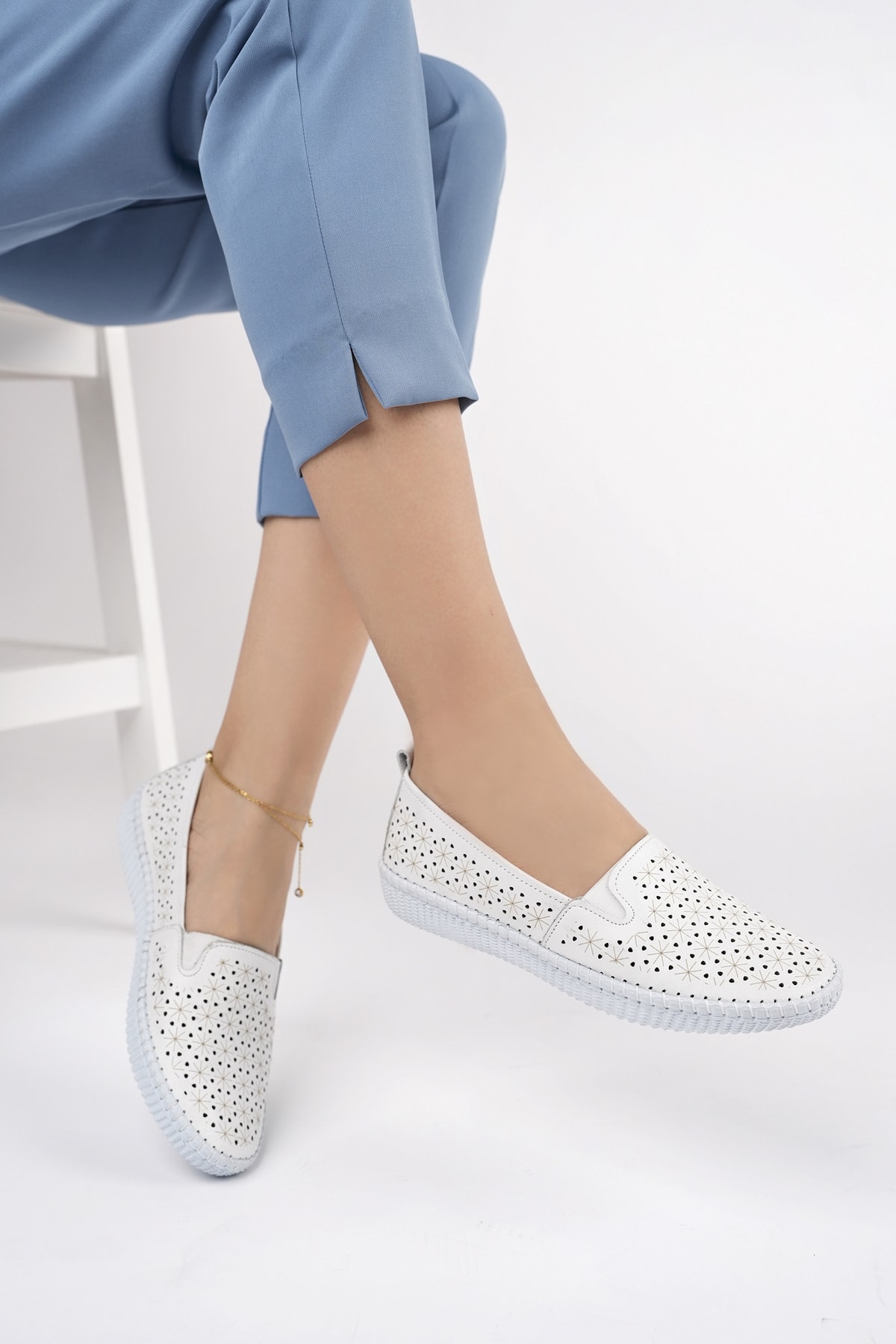 Deripabuc Hakiki Deri Beyaz Kadın Derii Babet Dp62-8002-l Fiyatı, Yorumları - Trendyol