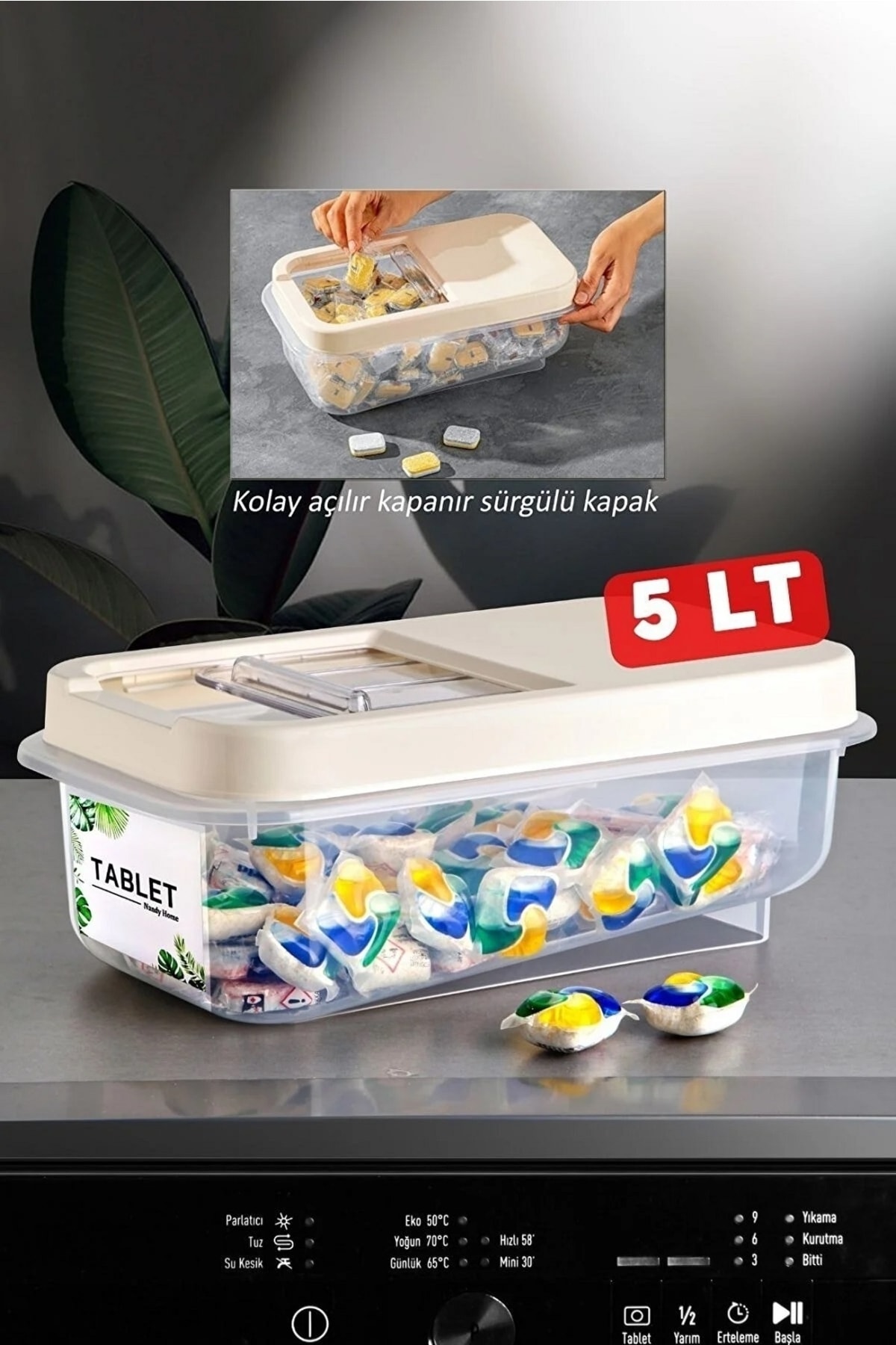 Open Home Concept Kolay Kayar Kapaklı Etiketli 5 Lt Multibox Tablet ...