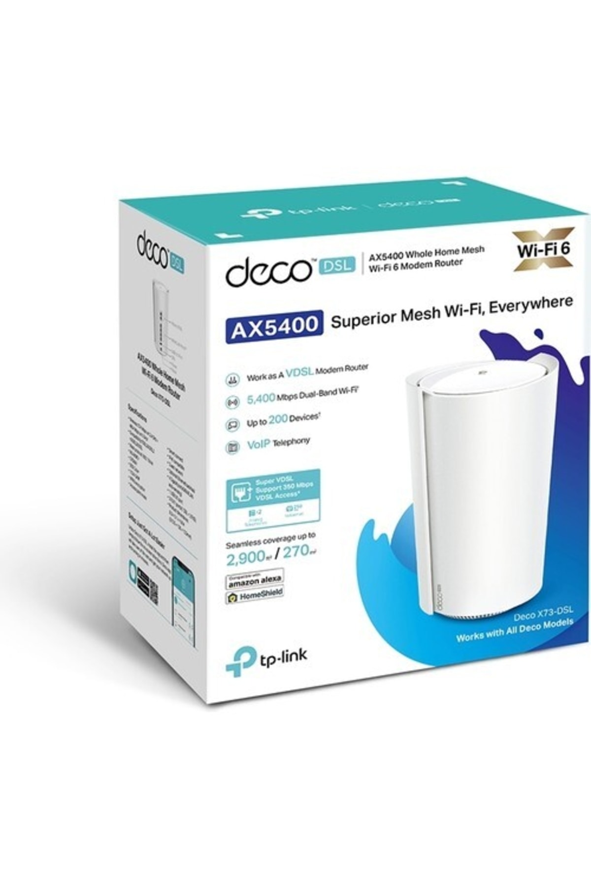 Tp-Link Tp- Deco X73-Dsl, Ax5400 Dual-Band Tüm Ev Mesh Wi-Fi 6 Fiber ...
