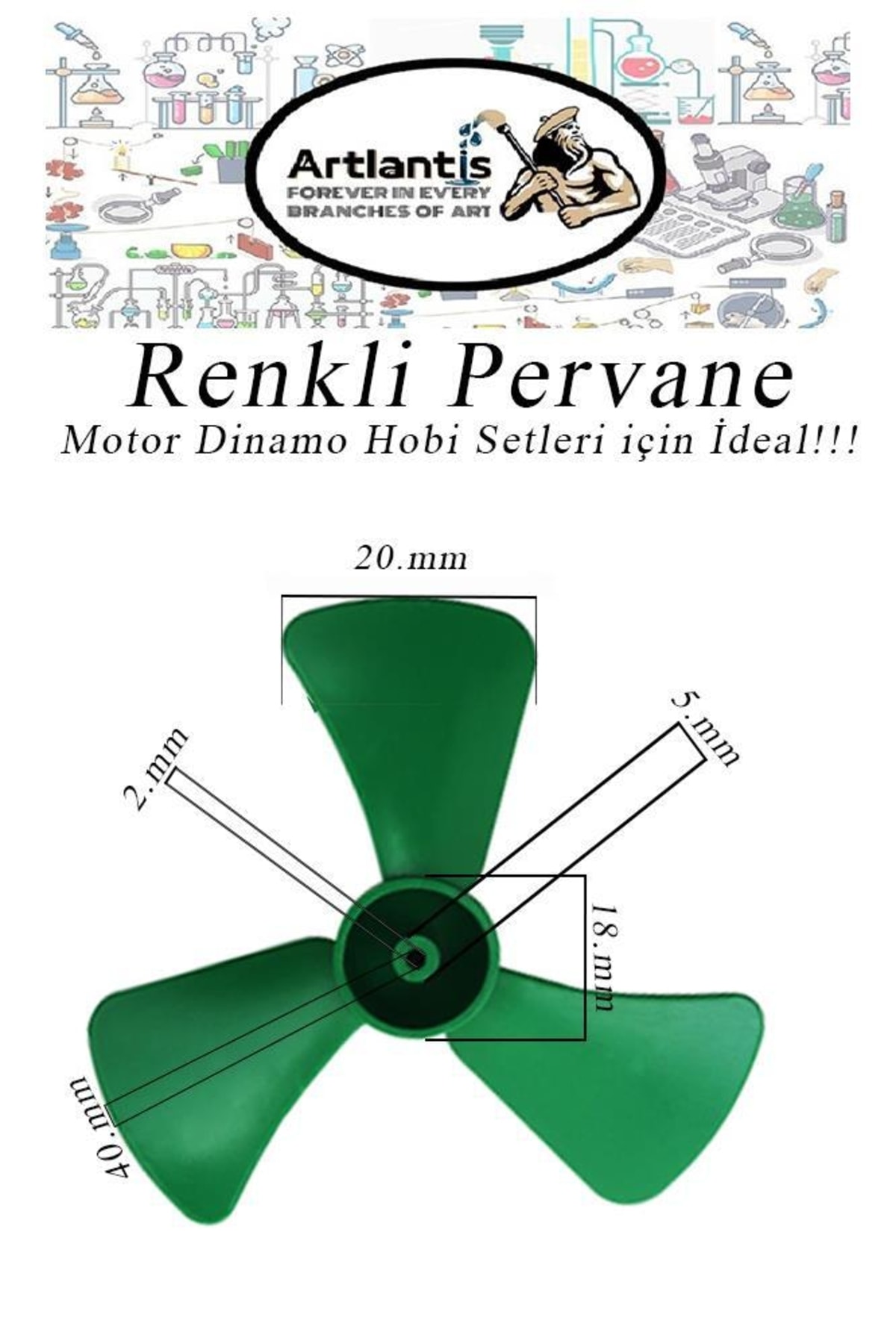 Artlantis Deney Pervanesi Renkli 10 Adet Dc Motor Dinamo Uyumlu Pervane 3 Kanatlı Pervane Deney ...