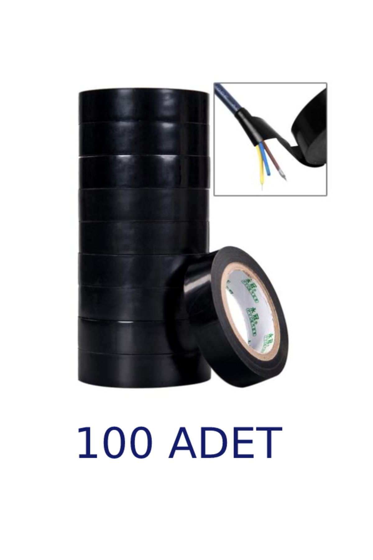 nistabolje 100 Adet Siyah Elektrik Bandı Kablo Bandı Pvc Izole Bant ...