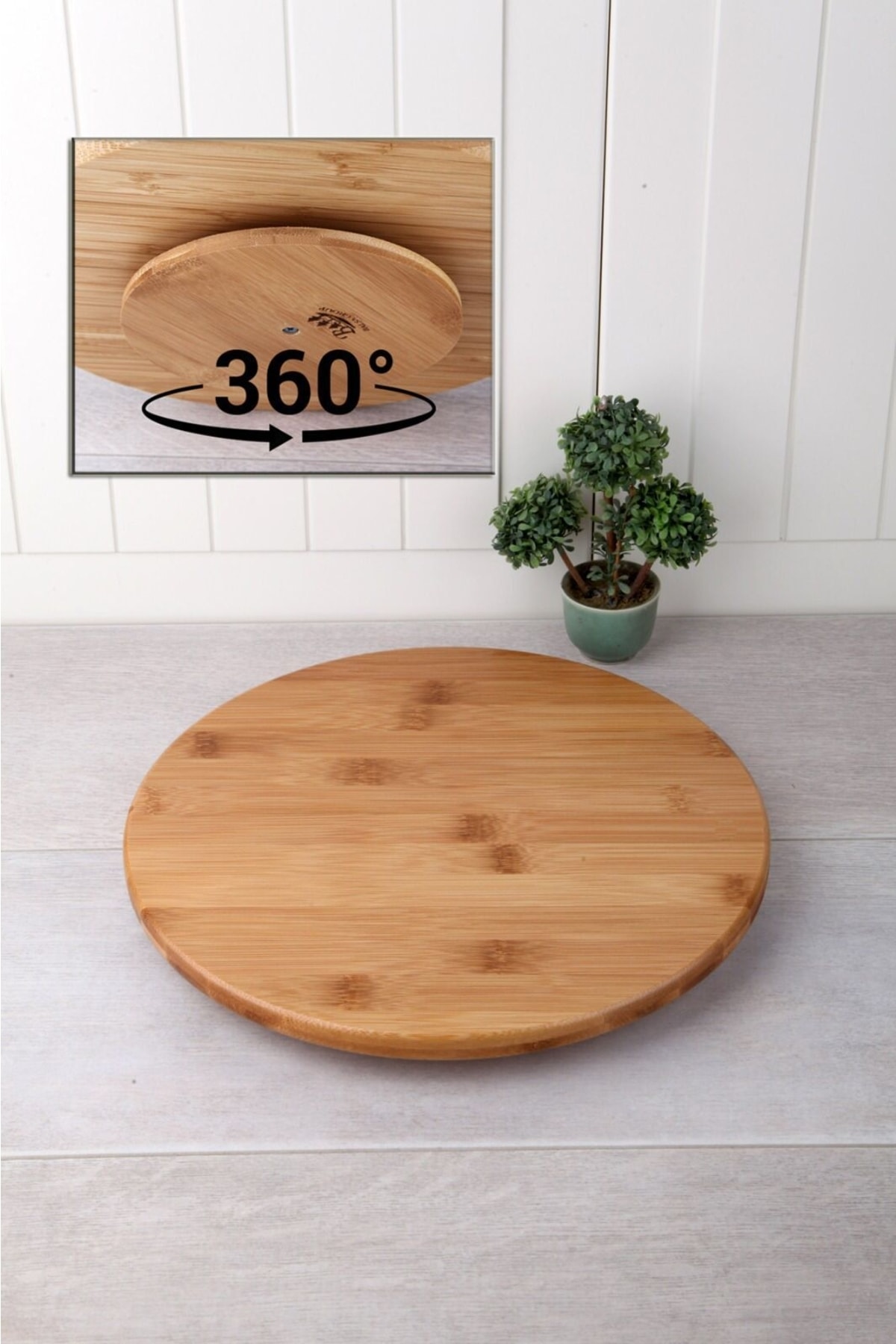 MEHAY HOME Bambu Döner Standlı 29x29 Cm Pizza Sunum Tahtası Fiyatı ...