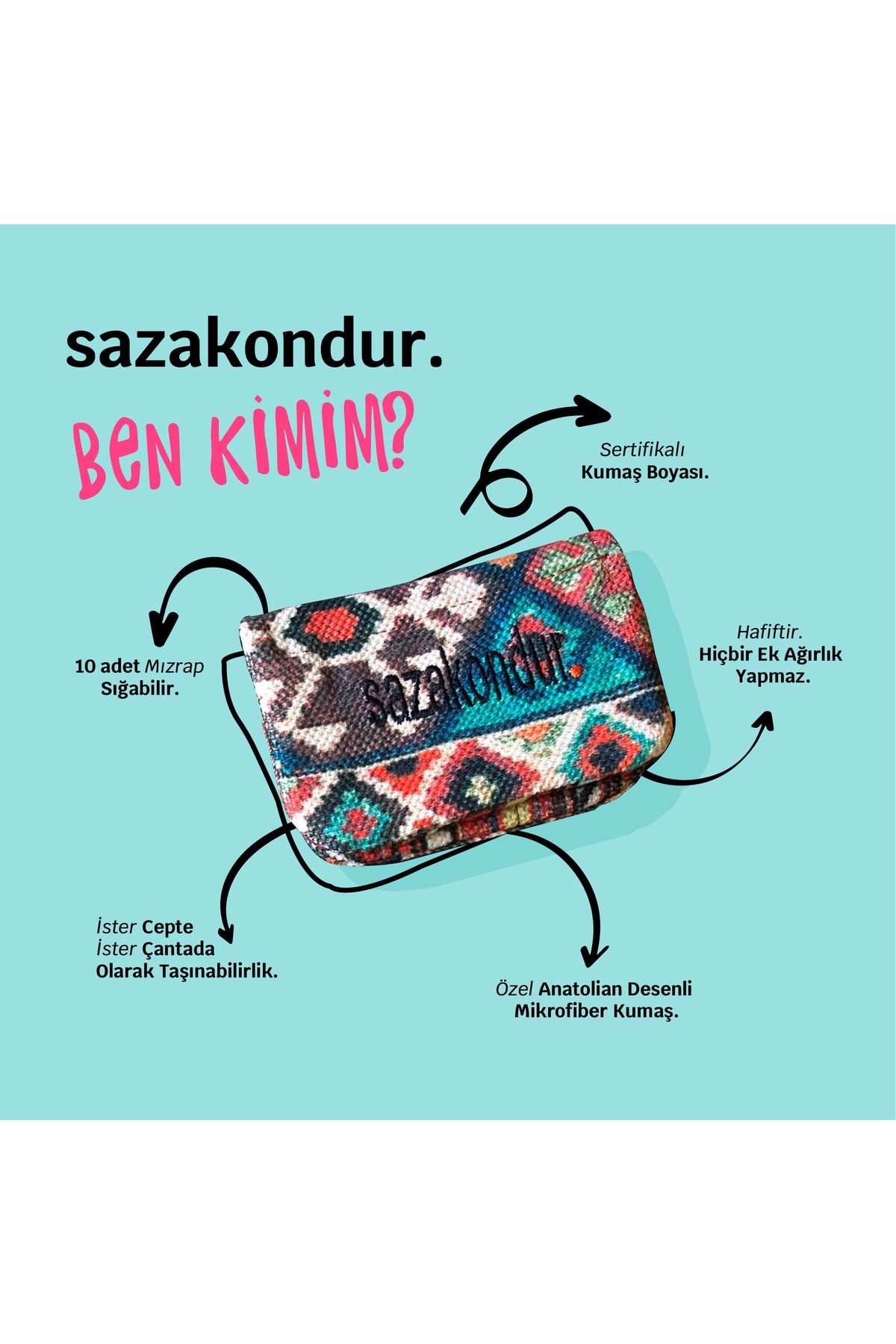 Saza Kondur Cırt Cırtlı Kumaş 10’lu Sürmeli Bağlama / Saz Mızrap(TEZENE ...