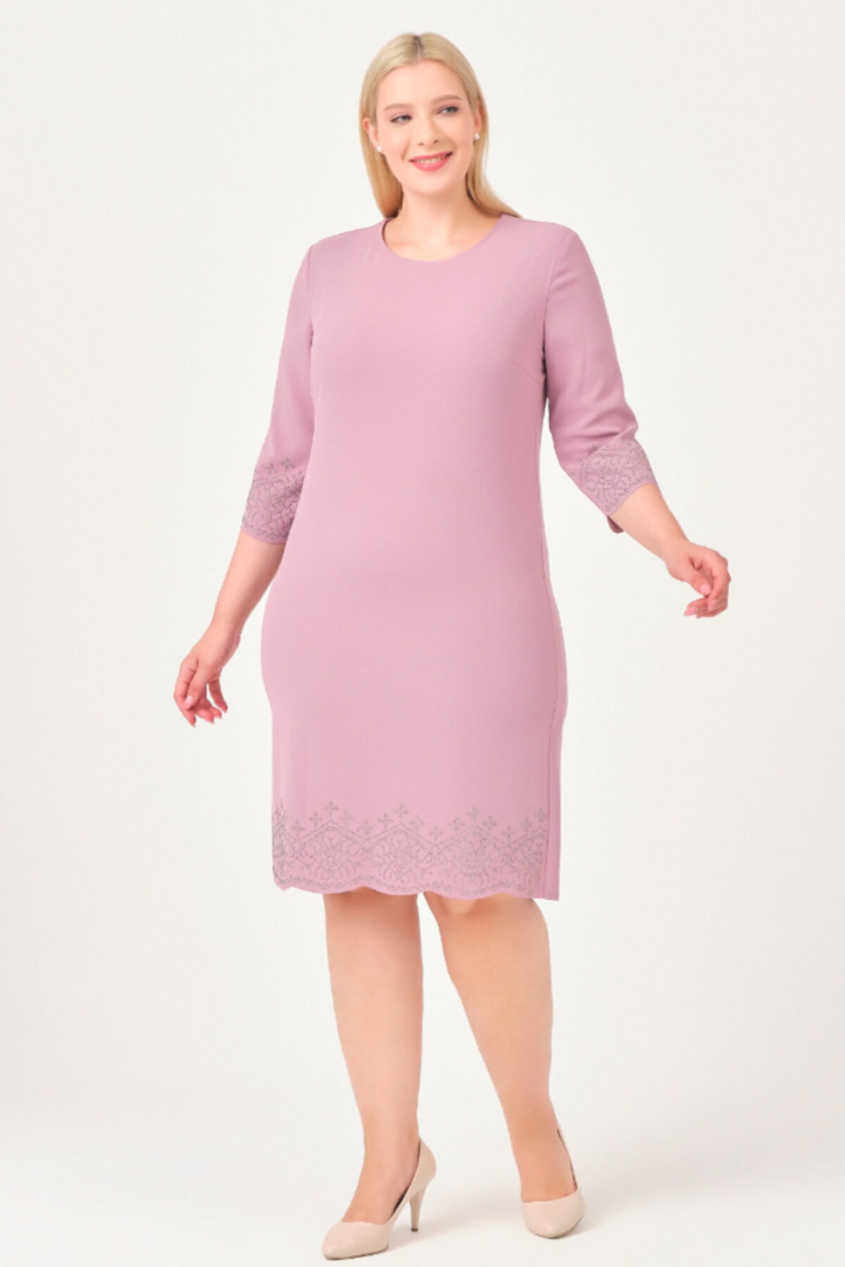 Oktay Sağlam Iltah Krep Kol Ve Etek Ucu Lazer Ithal Taş Astarlı Büyük ...