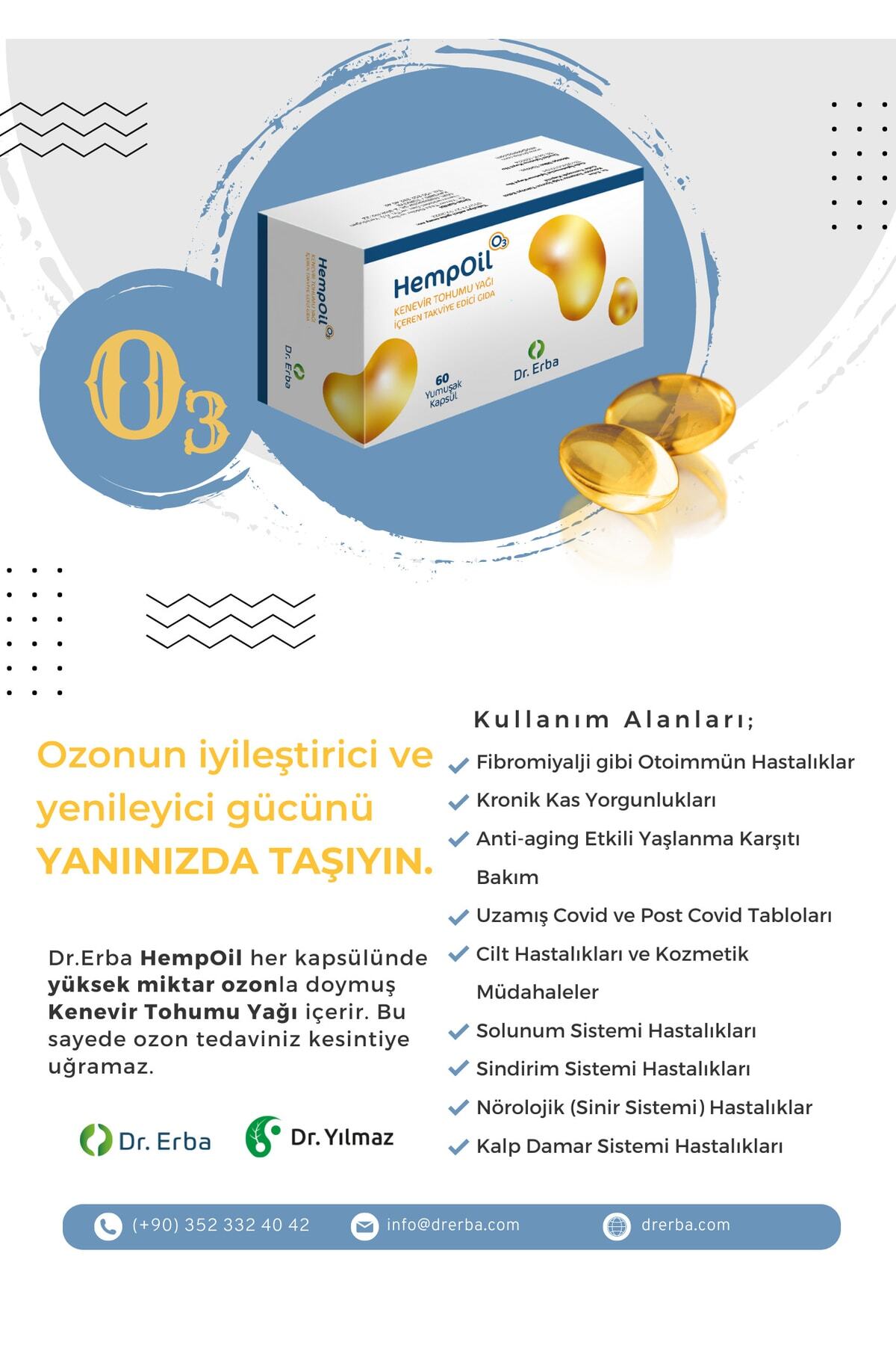 Dr Erba Kenevir Yağı Kapsül Ozonlu - Fiyatı, Yorumları