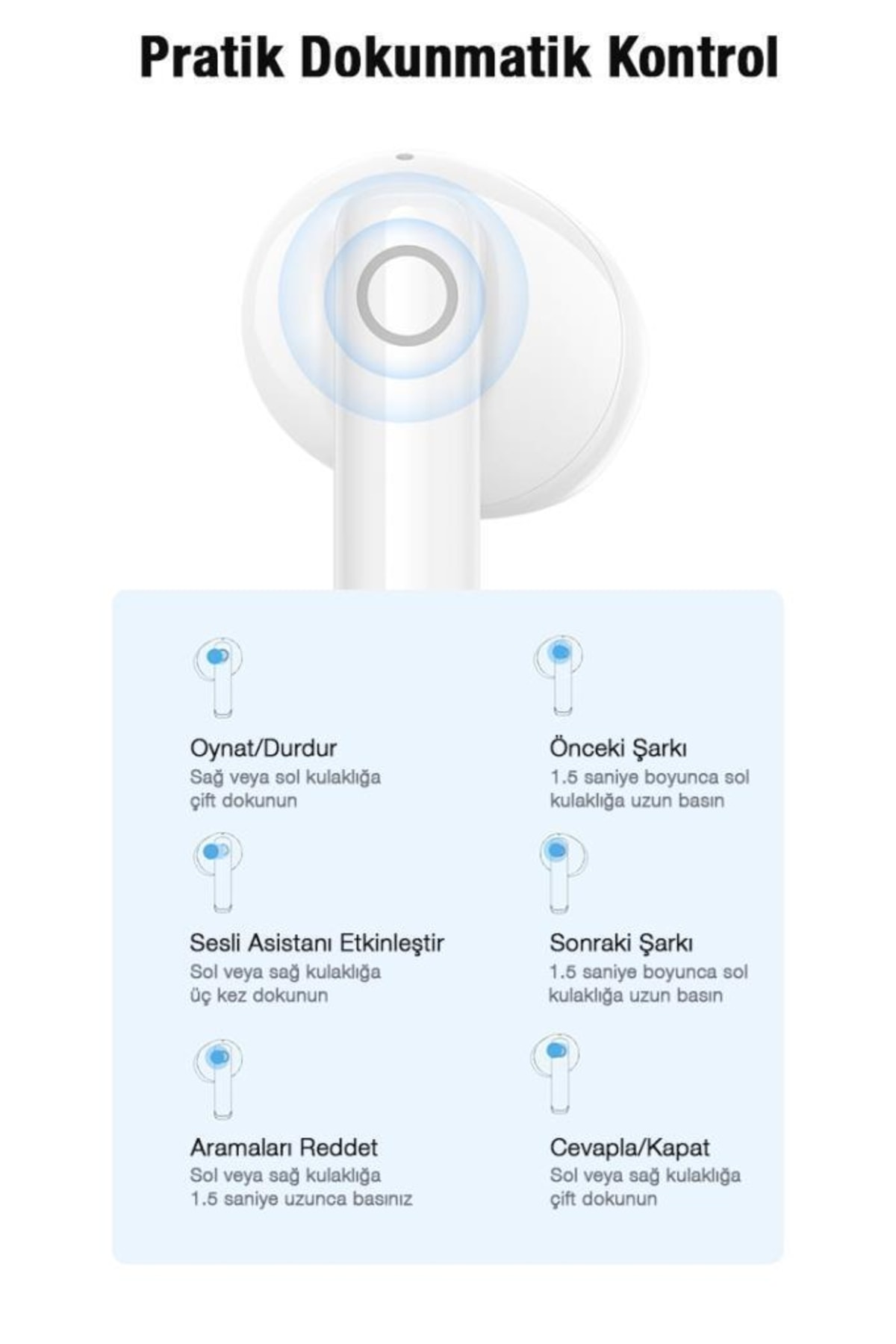 Baseus Bt5.2v Dokunmatik 2 Enc Mikrofonlu Bluetooth Kulaklık, Uzun Şarjlı, Ergonomik Kulaktan ...