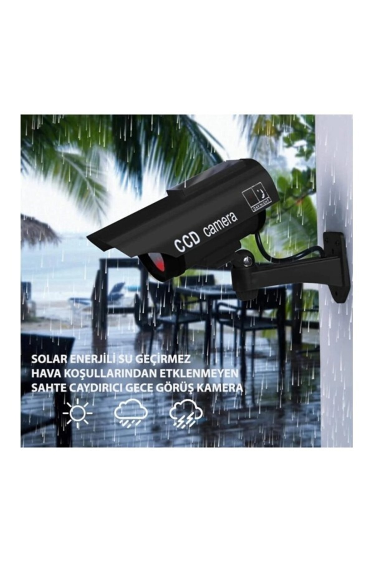 İNDİRİM PRO Güneş Enerjili Solar Sahte Kamera Solar Caydırıcı Su ...