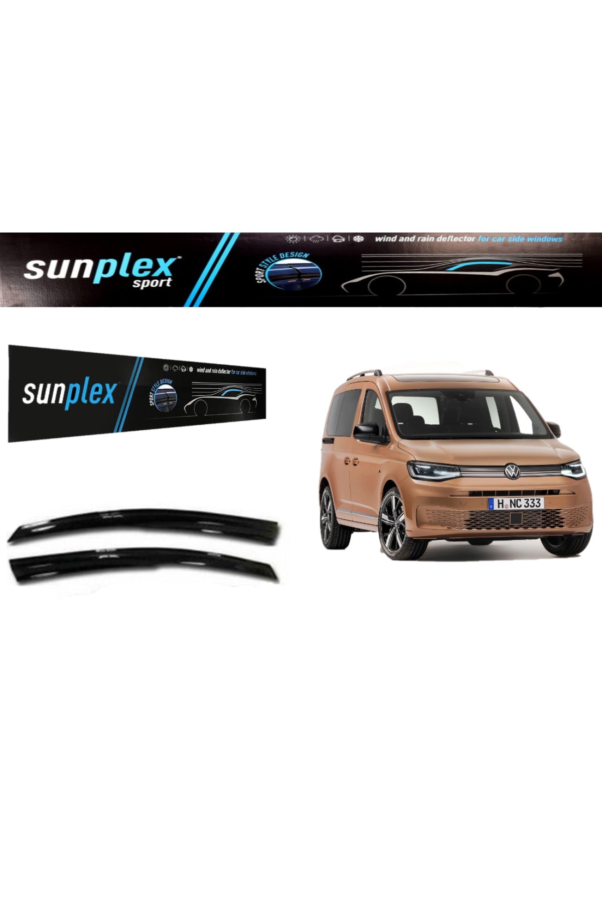 SUNPLEX Vw Caddy 2023 Model Uyumlu A Kalite Cam Rüzgarlığı 2li Fiyatı ...