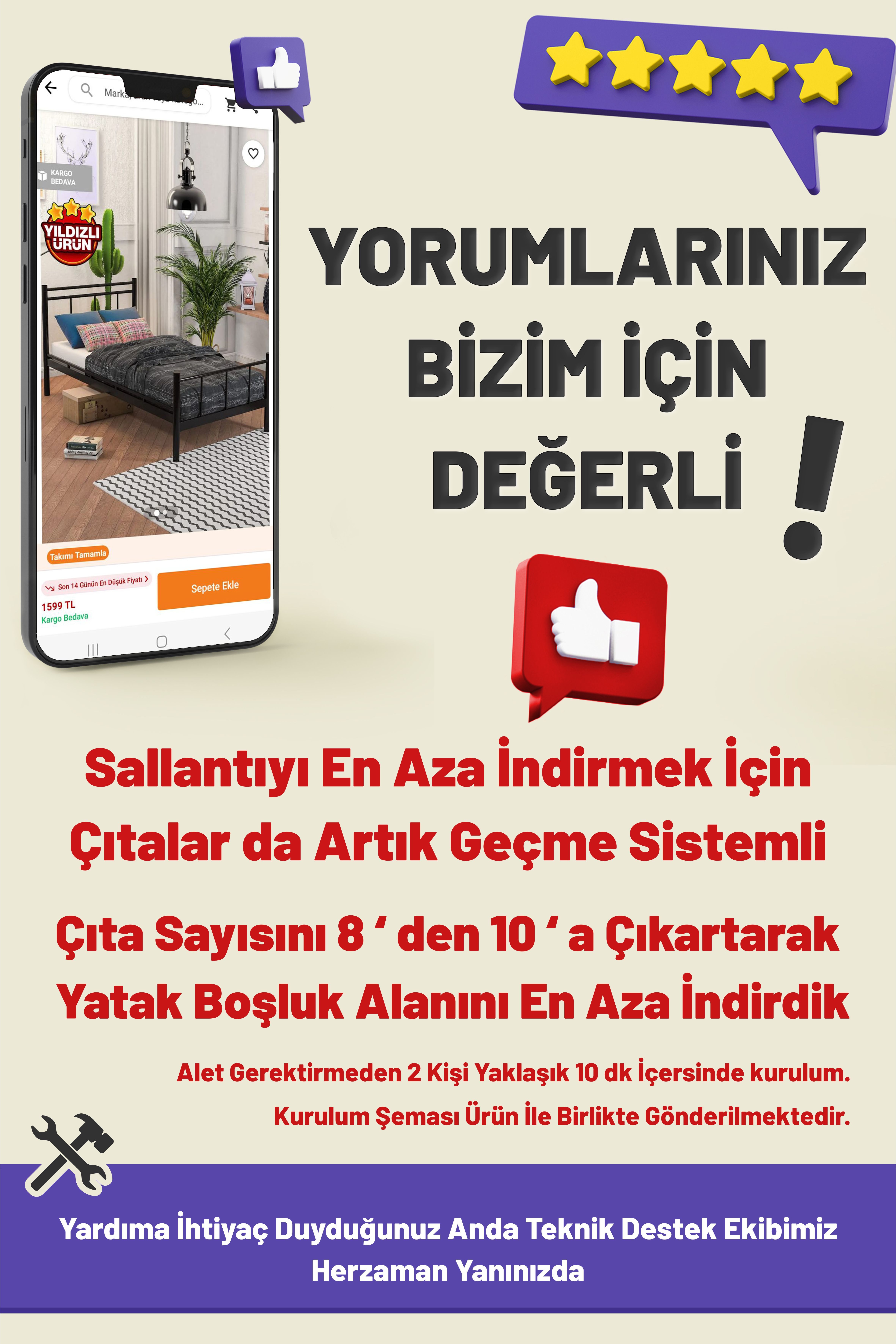 limni home Tek Kişilik Ferforje Metal Karyola-beyaz - Fiyatı, Yorumları
