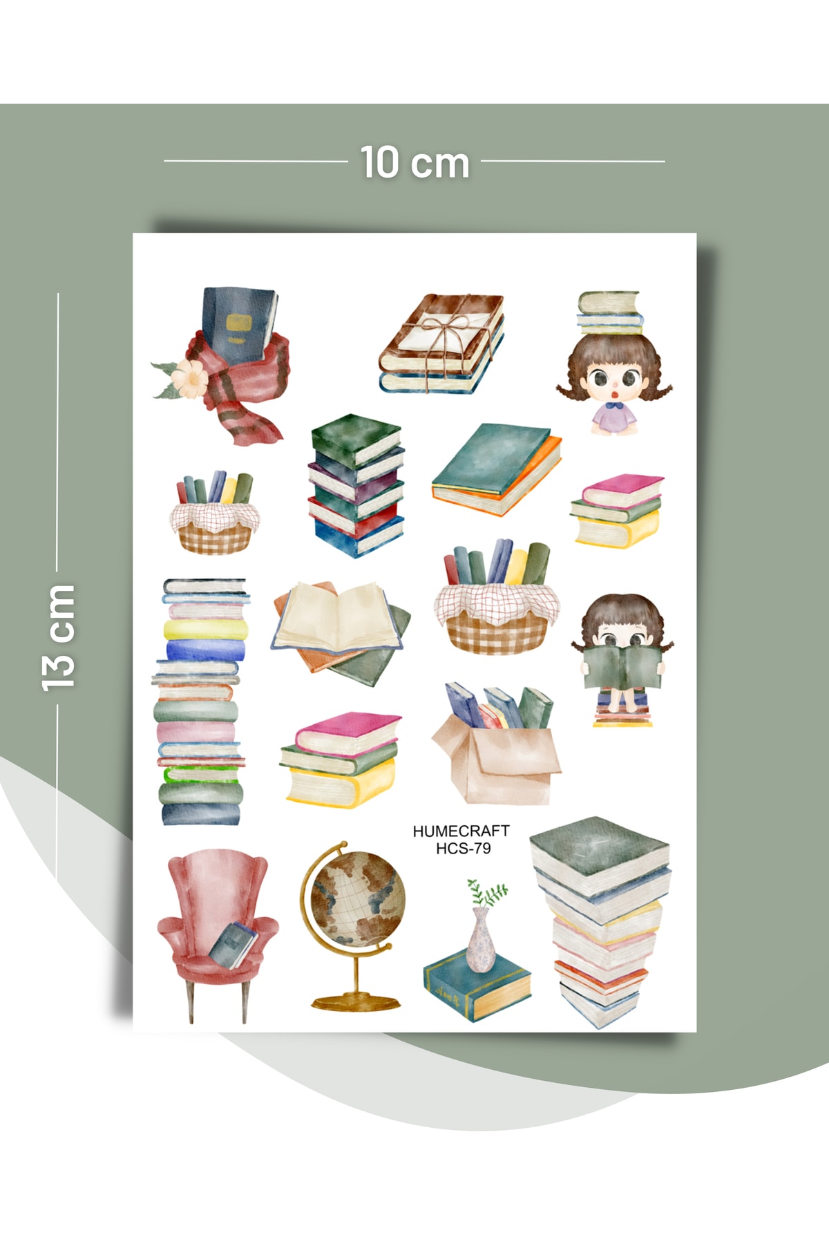 Hume Craft Bullet Journal Sticker Set - Book Themed, Transparent and ...