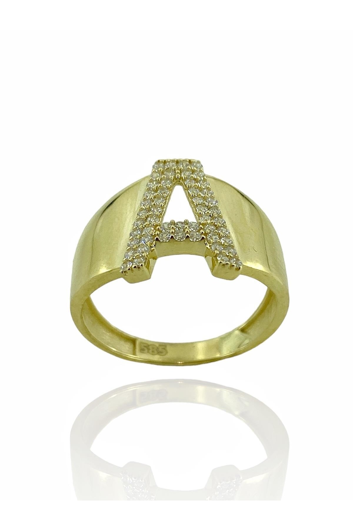 MaGold 14 Ayar Altın A Harfi Üst Kalite Trend Harf Yüzük - Fiyatı ...