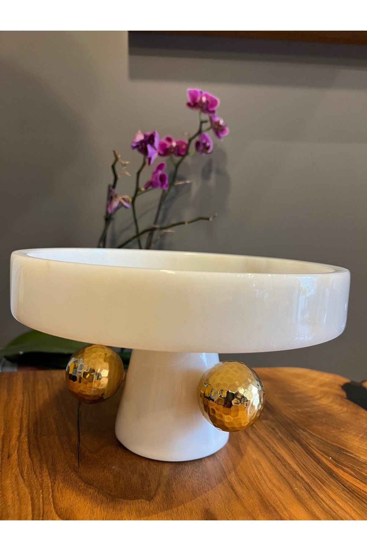 MIARIK DESIGN & DEKORASYON Mermer Ayakli Gold Top Detayli Sunumluk ...