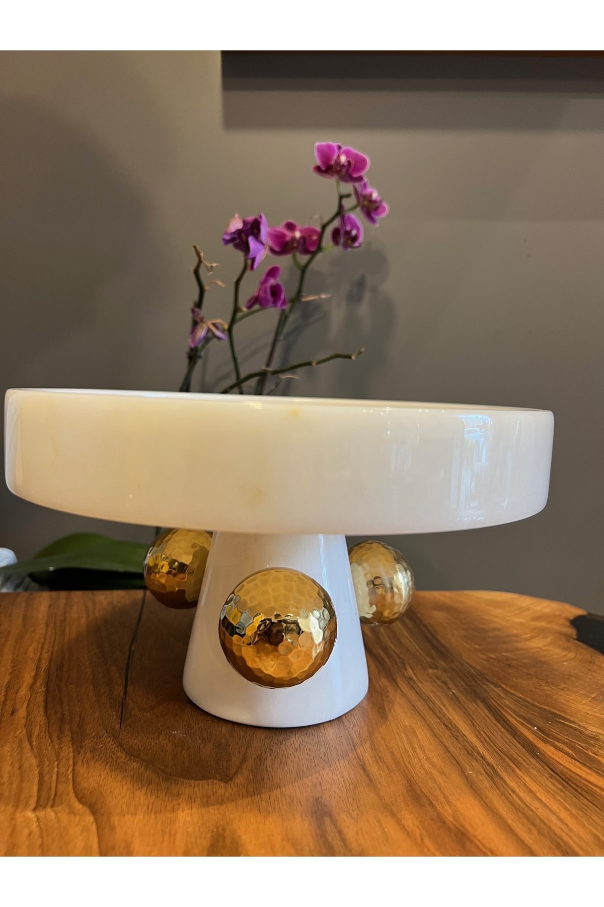 MIARIK DESIGN & DEKORASYON Mermer Ayakli Gold Top Detayli Sunumluk ...
