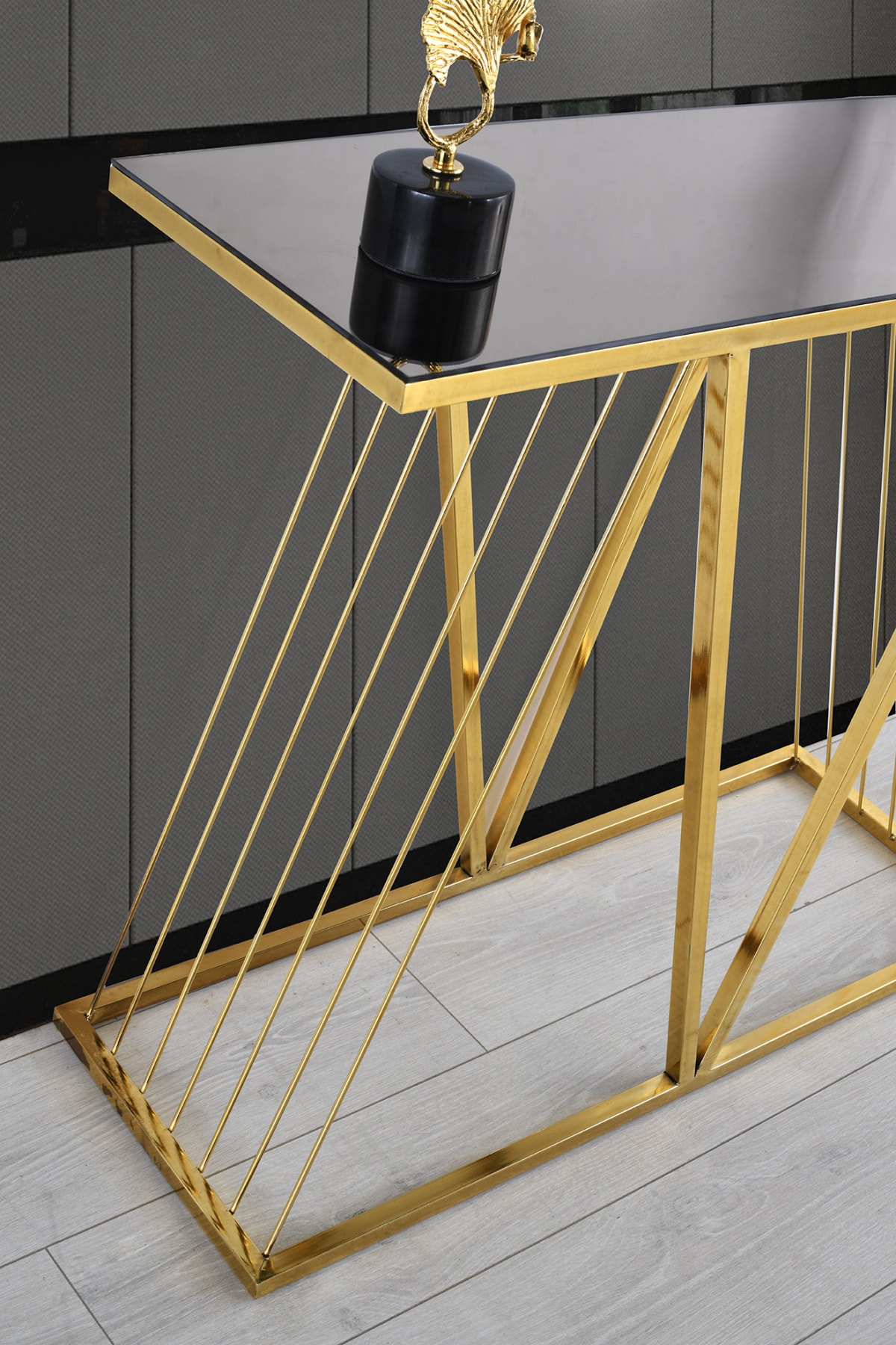 Viento Mobilya Ela Gold Metal Kaplama Dresuar Ela Gold Detaylı Ayna ...