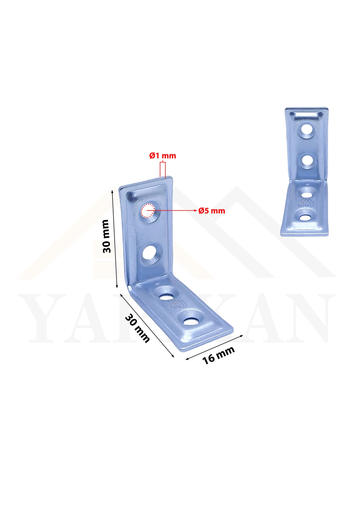 Yapıkan 25 Ad. L Demir Gönye Köşebent 16x30x30mm - Mobilya Dolap ...