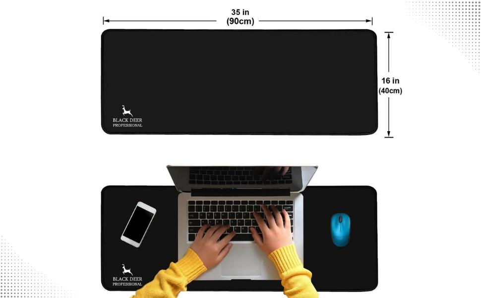 BLACK DEER Professional Siyah Large Boy Gaming Mouse Pad 90x40 Cm ...