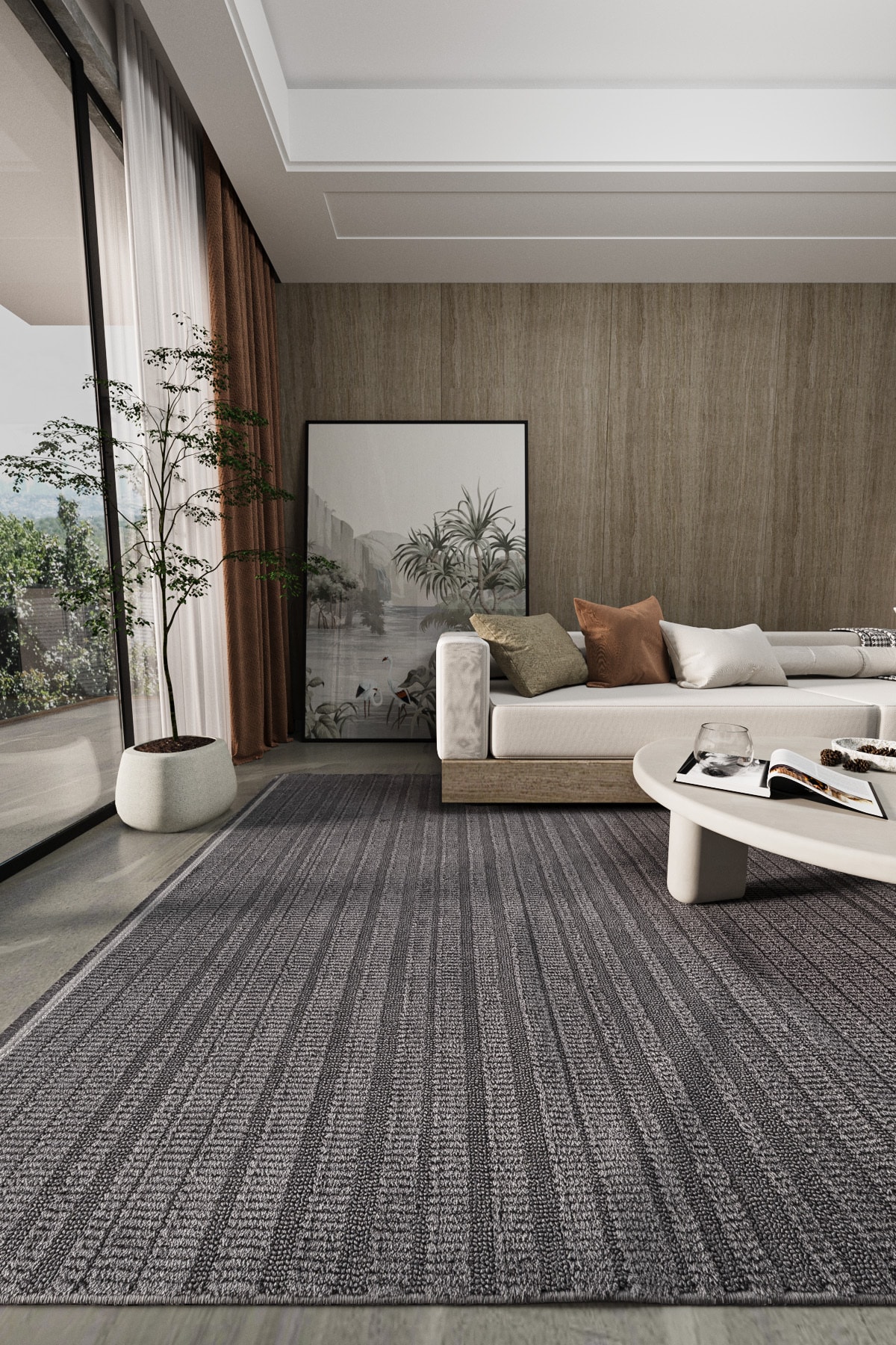 Cool Halı Newyork 3104 Antrasit Yumuşak Tuşeli Halı Kilim Salon Koridor ...