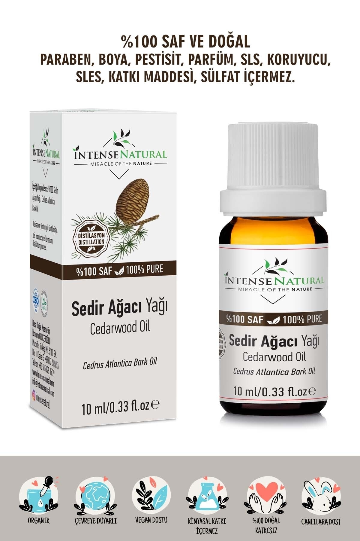 İntense Natural Sedir Ağacı Uçucu Yağı 10 Ml %100 Saf Ve Doğal ...