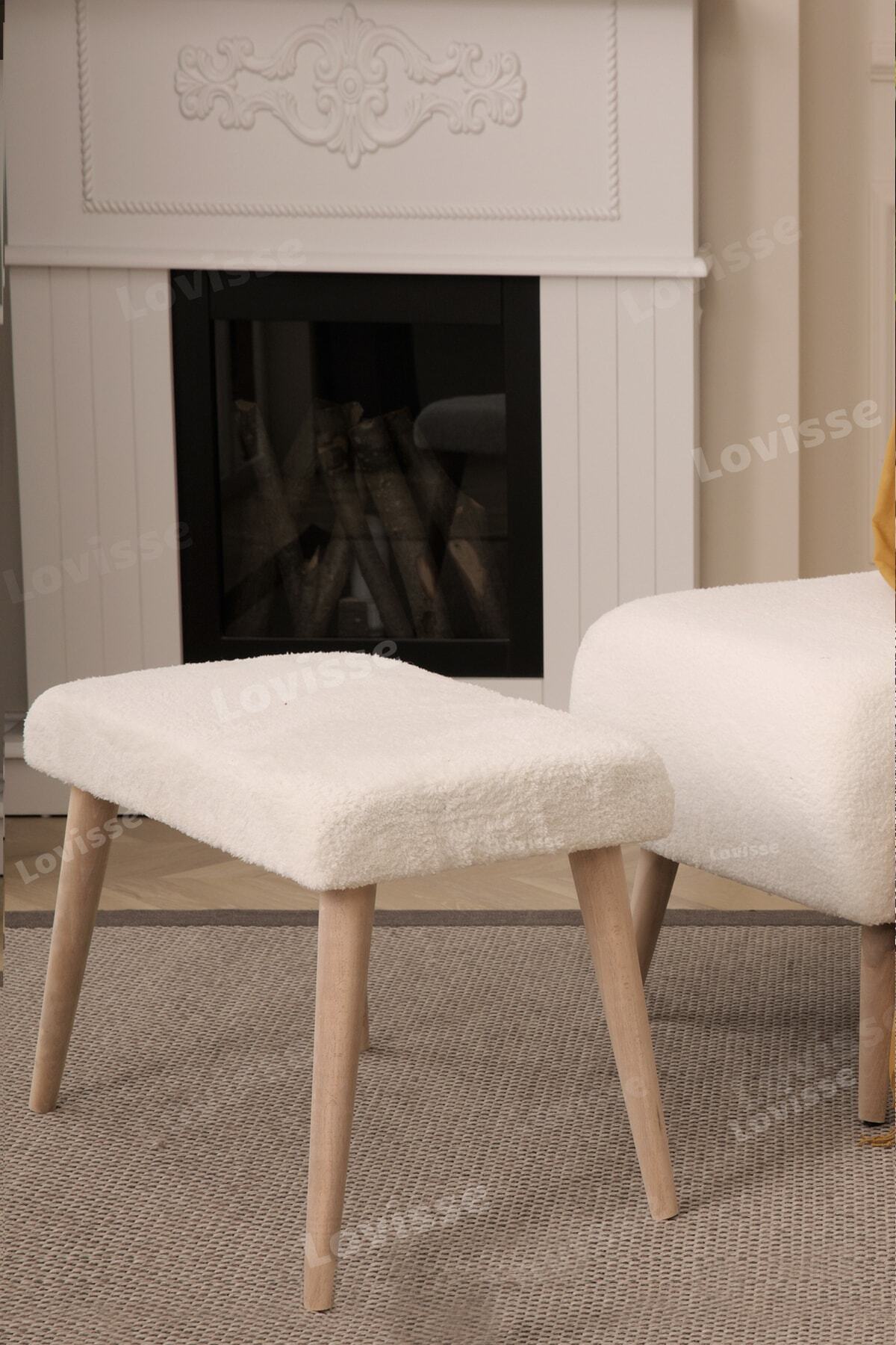 LOVİSSE HOME Crea Puf Pofuduk, Handmade Teddy Gürgen Ayak Puf Koltuk ...