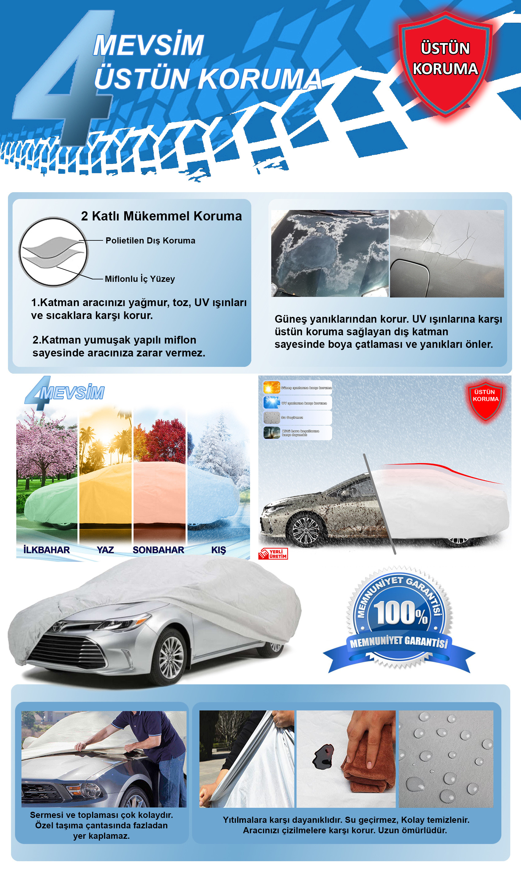 ByLizard Mokka Uyumlu Lüks Araba Brandası Miflonlu Branda Oto Çadır ...