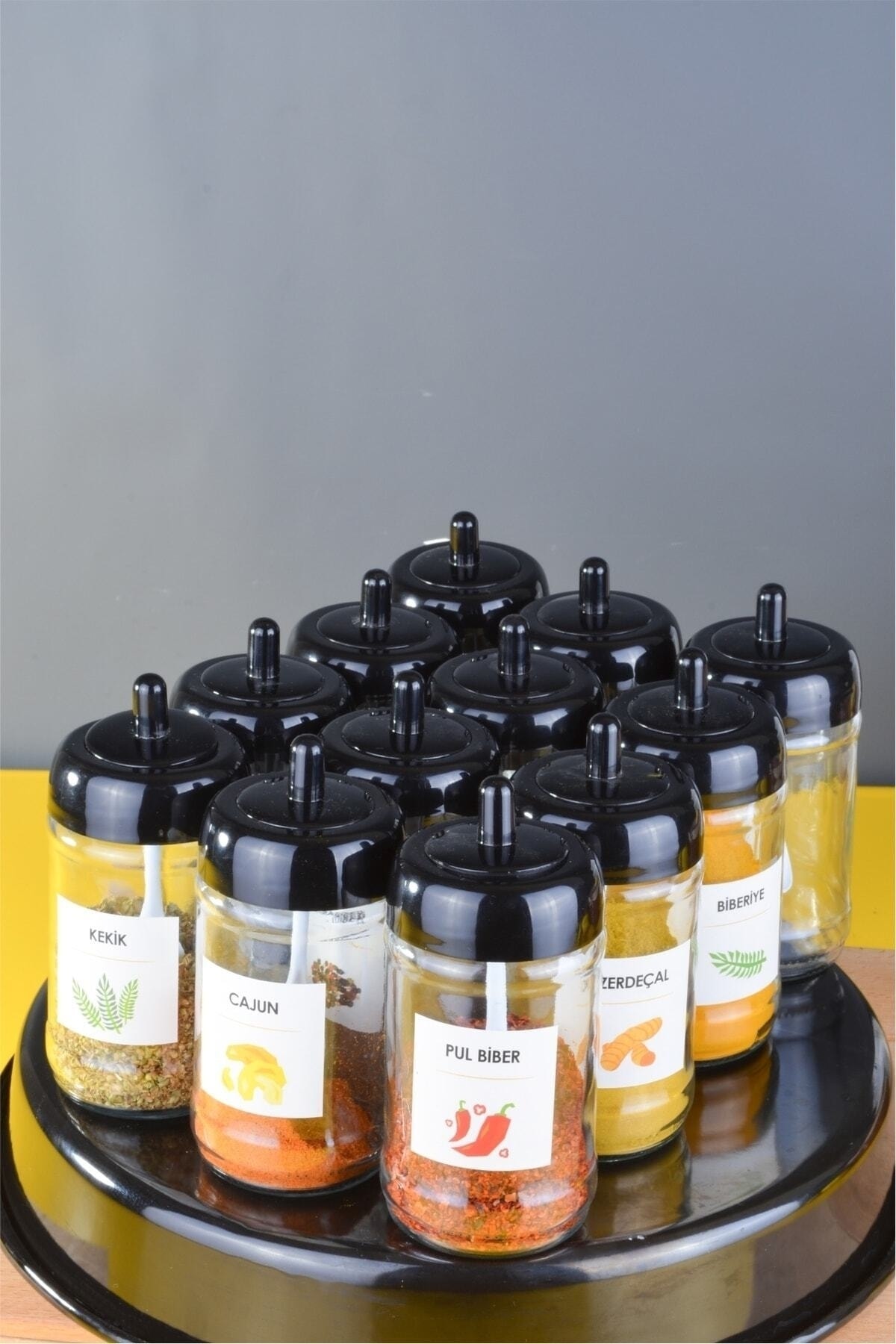 Sezka Life 12 Adet Kapağı Kendinden Kaşıklı Baharatlık Seti Ve 24 Adet ...