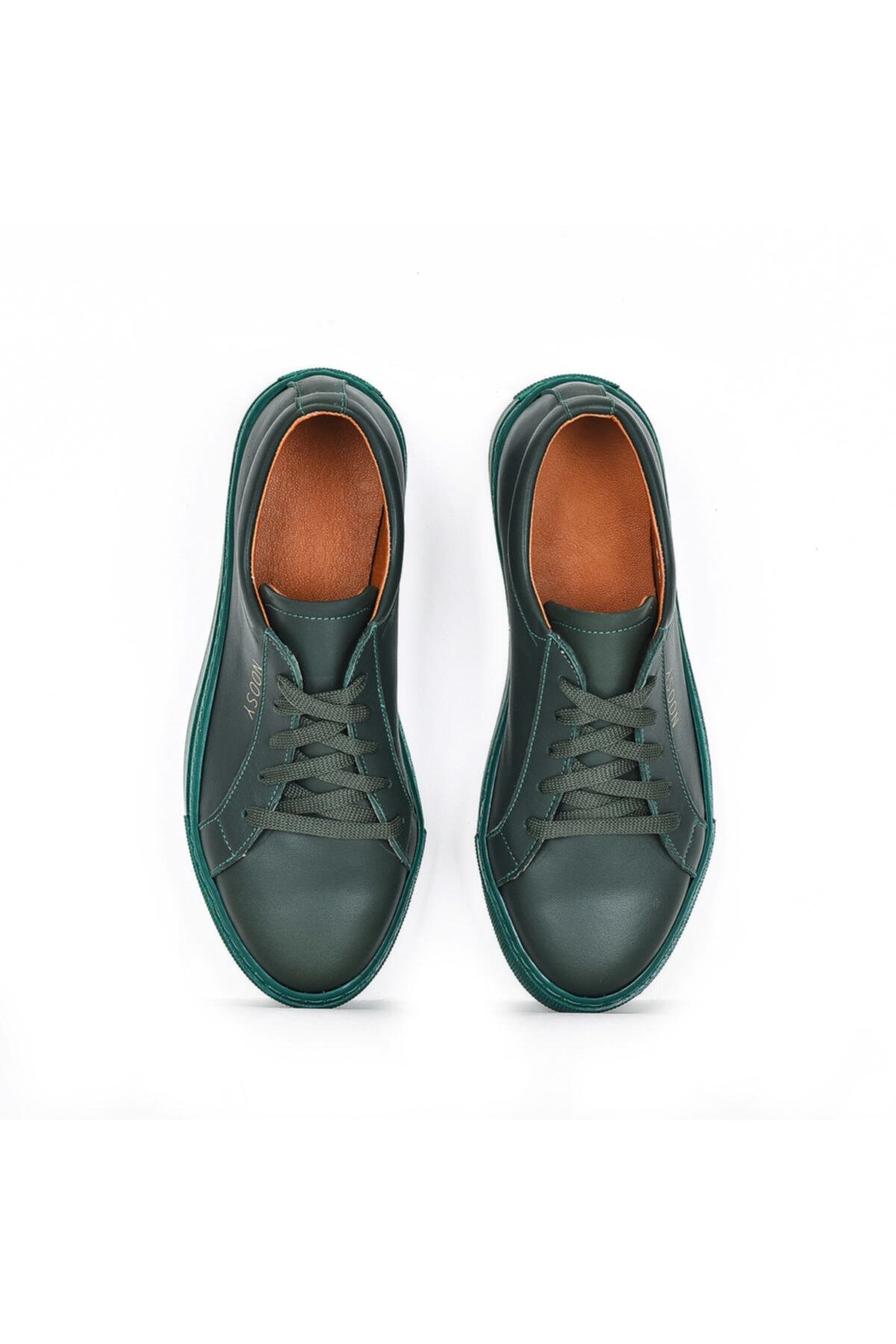 NOOSY Hakiki Deri Yeşil Kadın Sneaker - Fiyatı, Yorumları