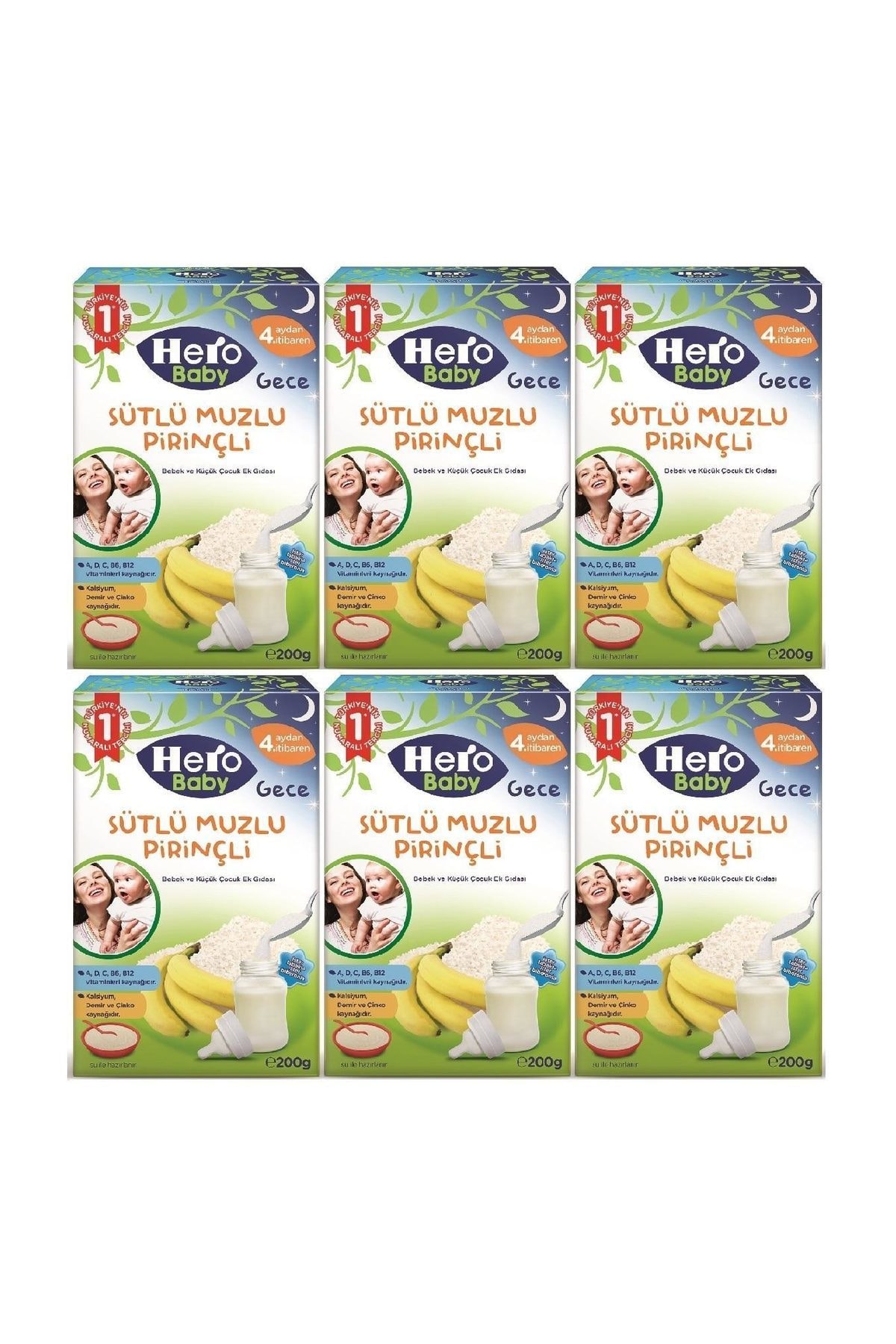 Hero Baby Hero Baby 200 Gr Sütlü Muz Pirinçli Kaşık Mama 6 Lı Paket ...