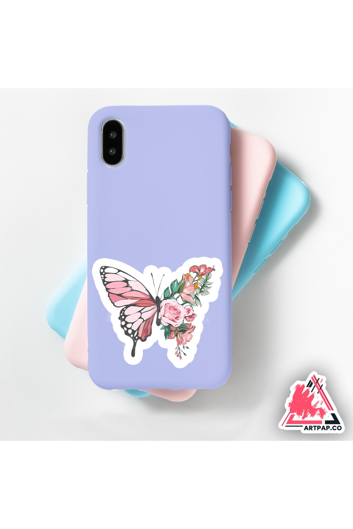 artpap Çiçek Kelebek Sticker | Telefon, Laptop, Defter Sticker | Flower ...