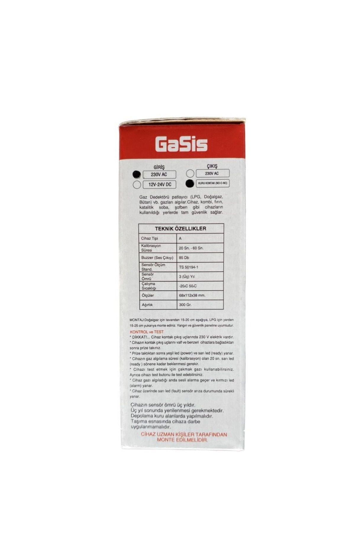 SİSMİK Gasis-m 220v Ev - Konut Tipi Gaz Alarm Cihazı | Kuru Kontak ...