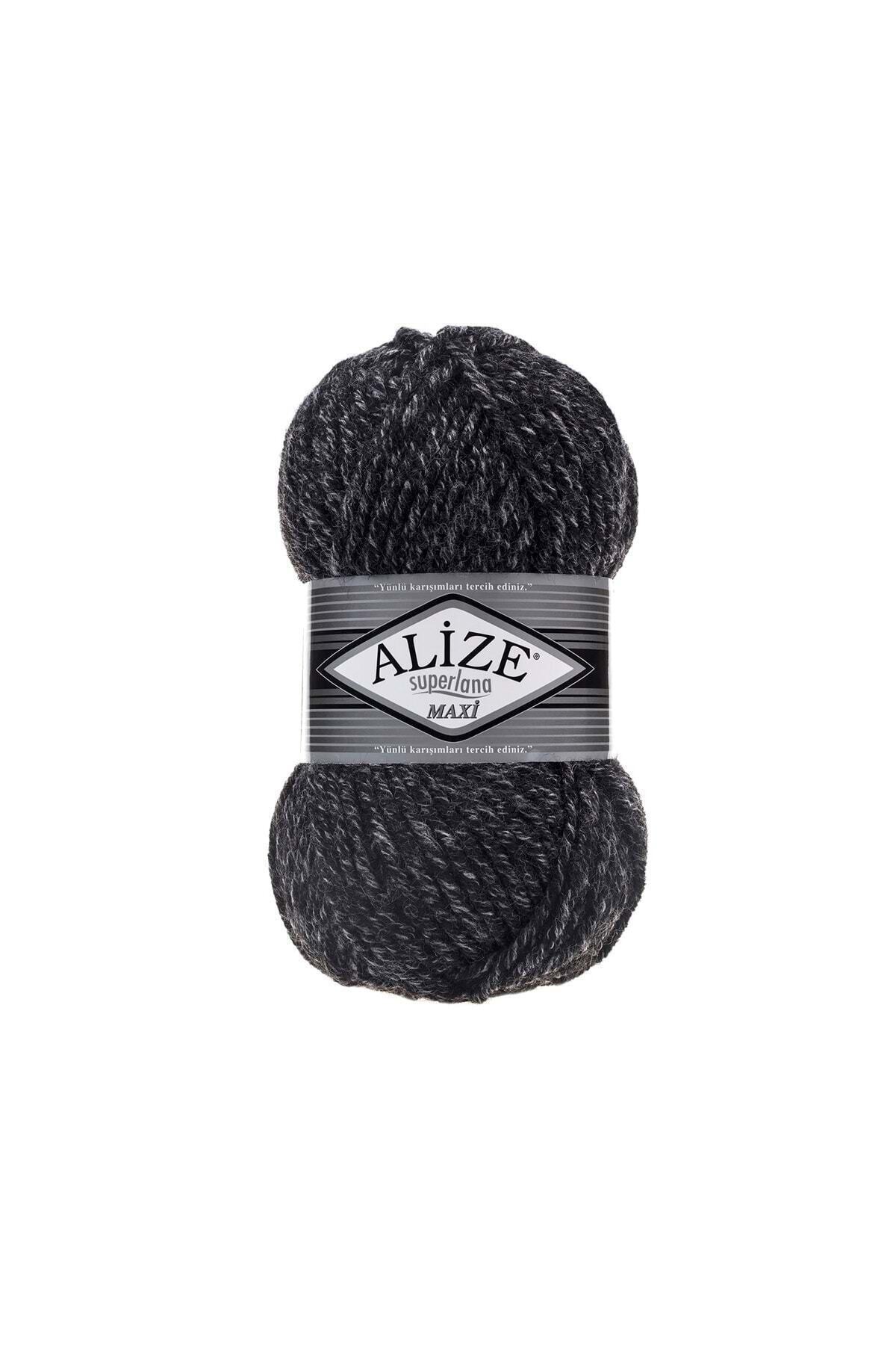 Alize Superlana Maxi 5 Adet Jaspe Antrasit Rengi Örgü Ipi Renk Kodu ...