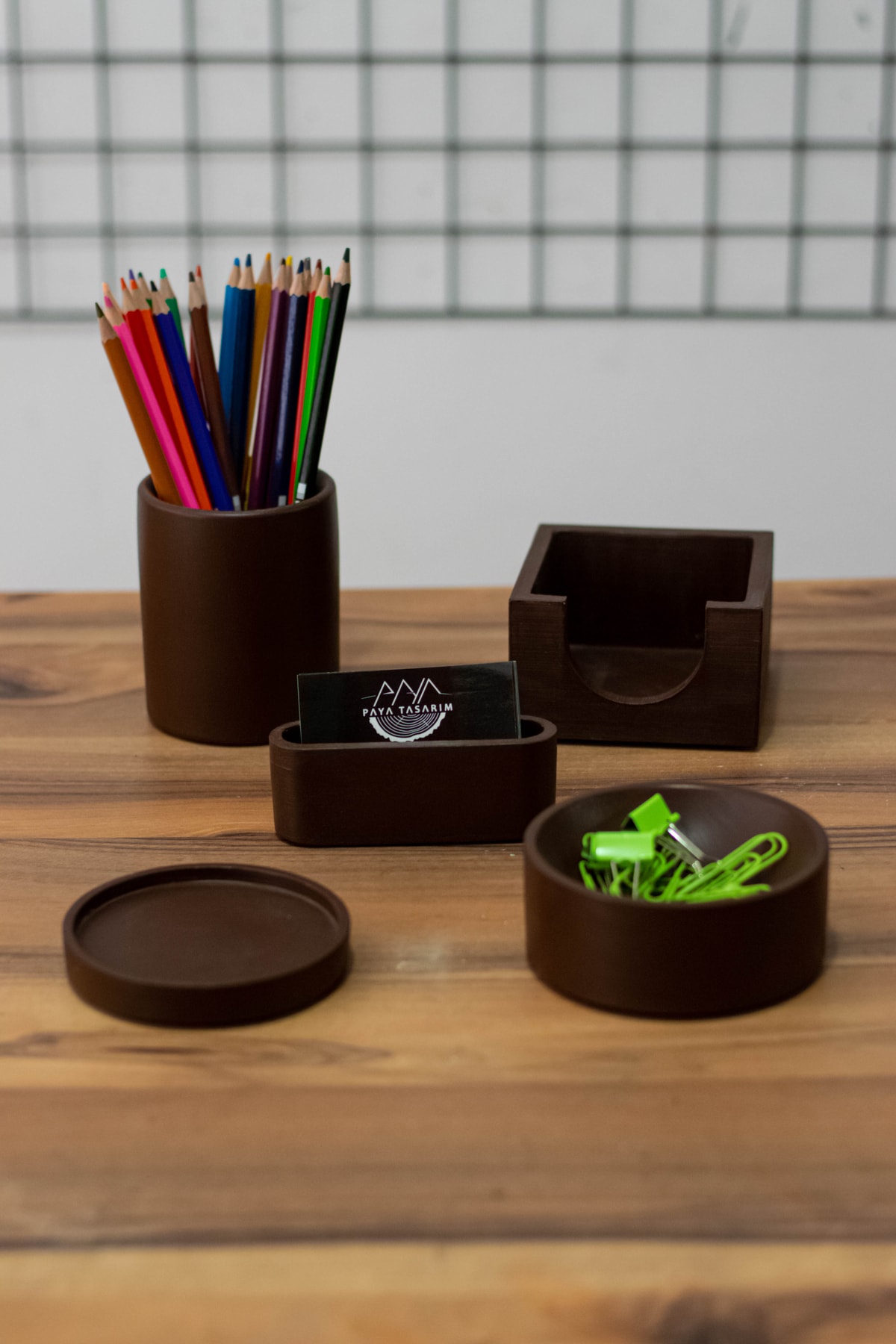 PAYATASARIM Beton Ofis Seti Kalemlik Bardakaltlık Bloknotluk Ataşlık ...