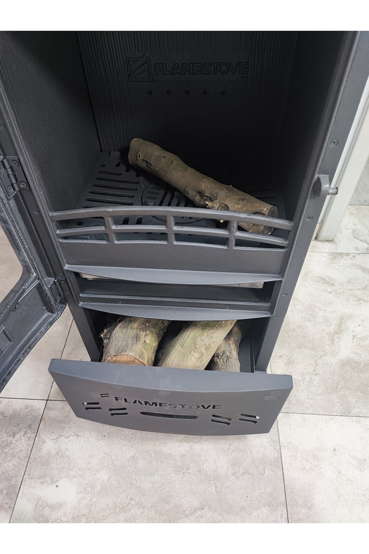 flamestove Lodi Style Tek Camlı Odun Hazneli Füme Döküm Soba Fiyatı ...