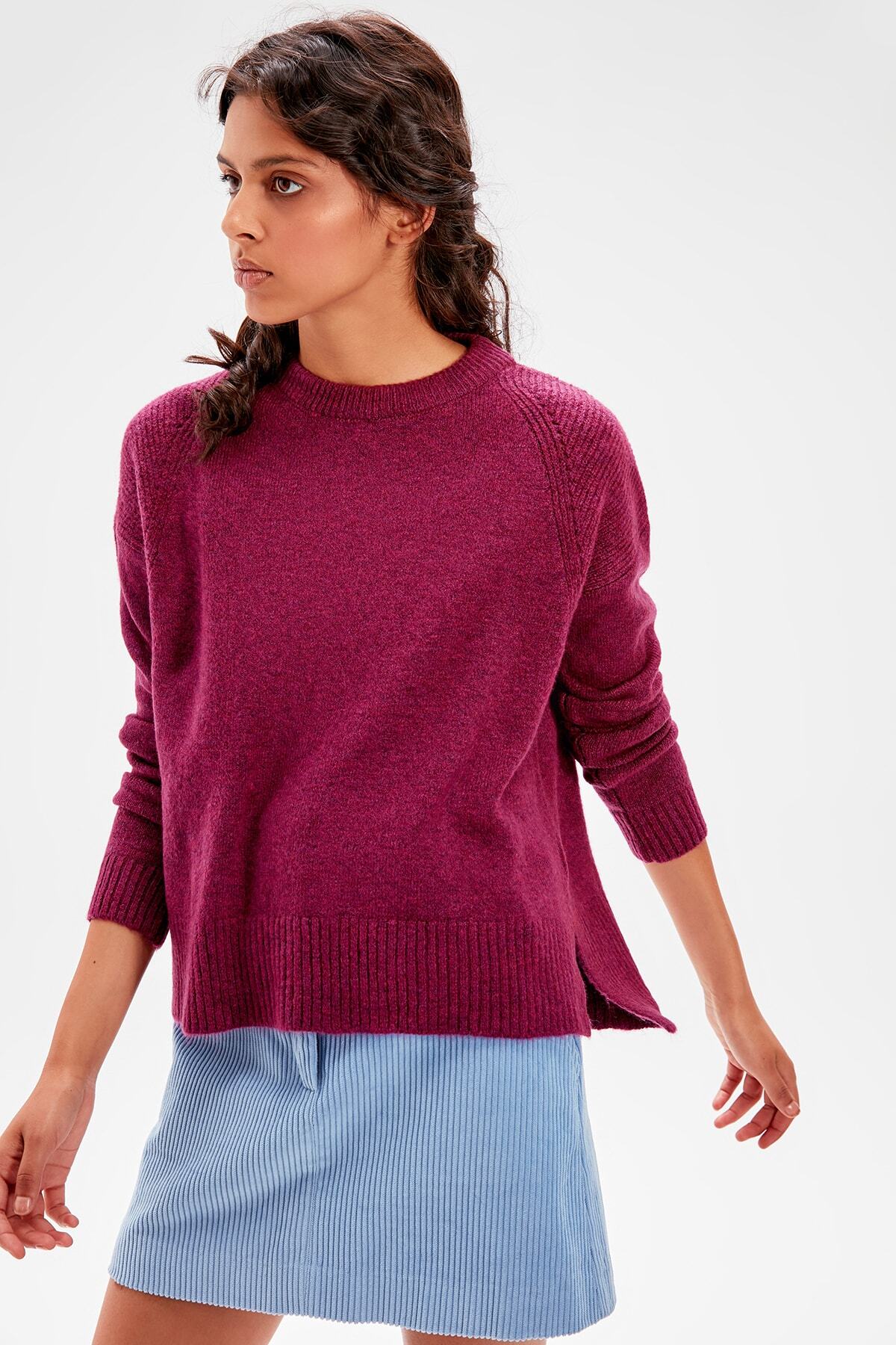 Trendyolmilla Mor Basic Triko Kazak TWOAW20KZ0180 Fiyatı, Yorumları - Trendyolmilla