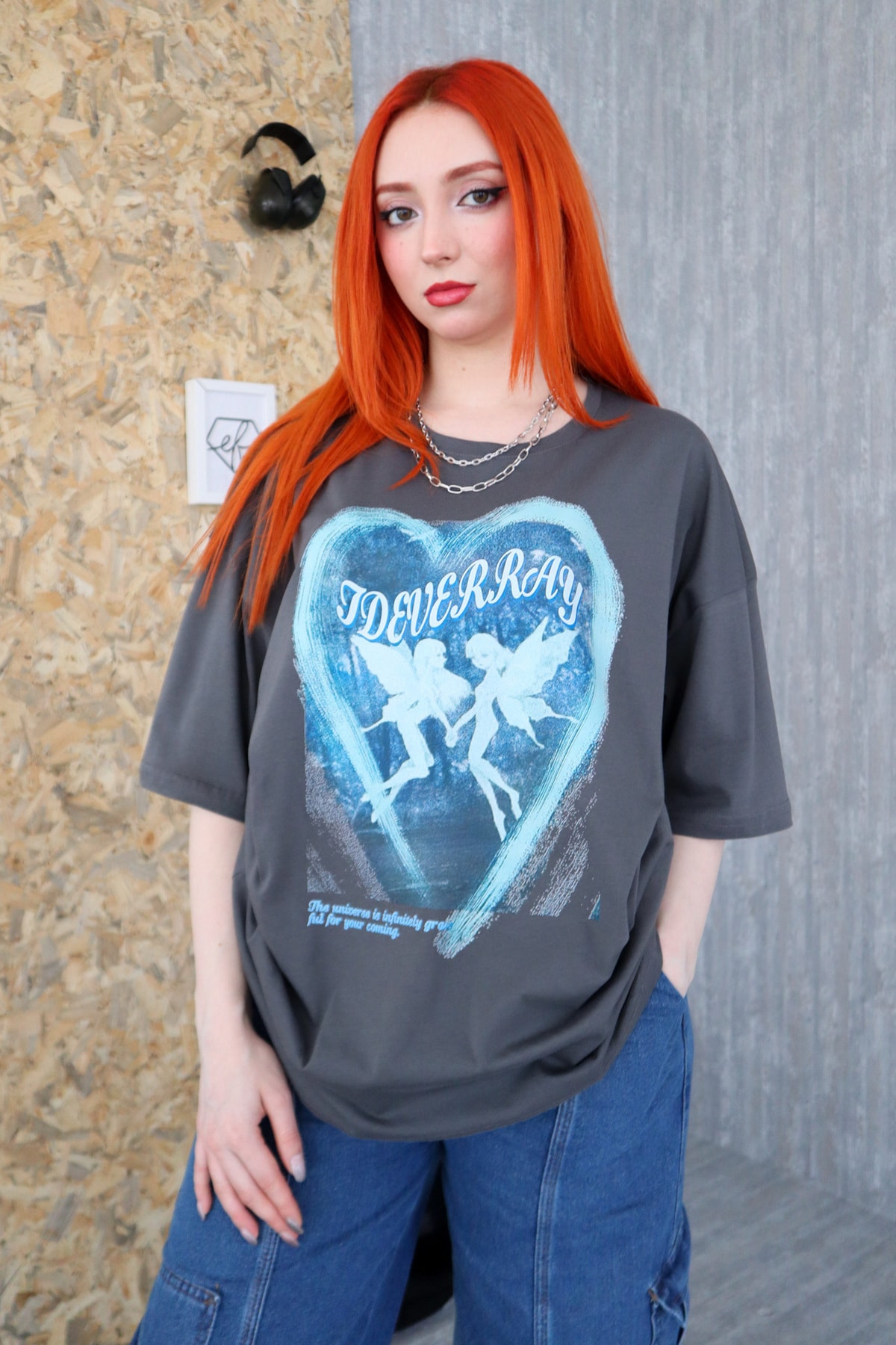 Ef Butik Füme Unisex Ideverray Kalp Melek Kız T-shirt Fiyatı, Yorumları ...