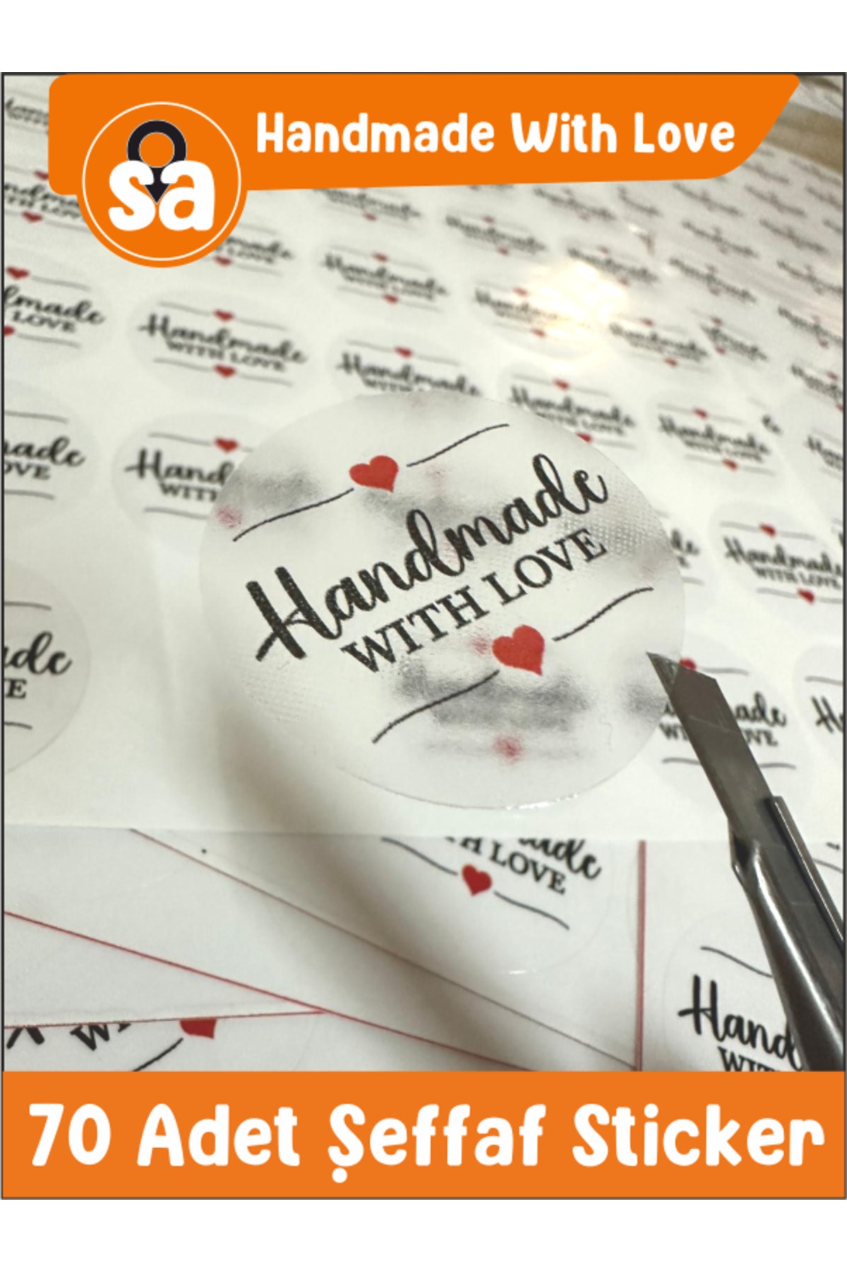 Sticker Adresim Handmade Şeffaf 70 Adet Sticker Etiket Seti Fiyatı ...