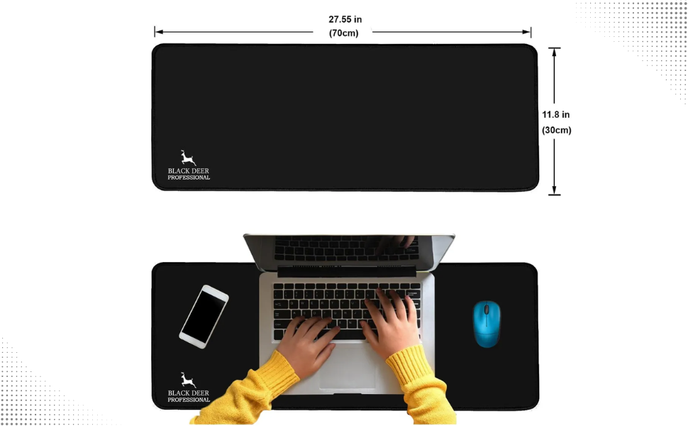 BLACK DEER Professional Siyah Büyük Boy Gaming Mouse Pad 70x30 Cm ...
