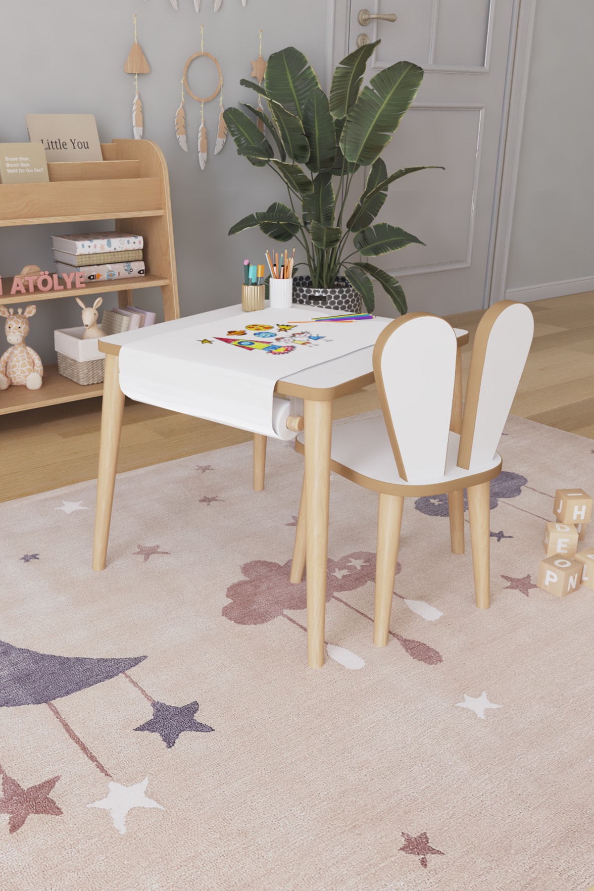 OBİ Atölye Çocuk Oyun Aktivite Masası 45x45 Cm - Kağıt Rulo Set ...