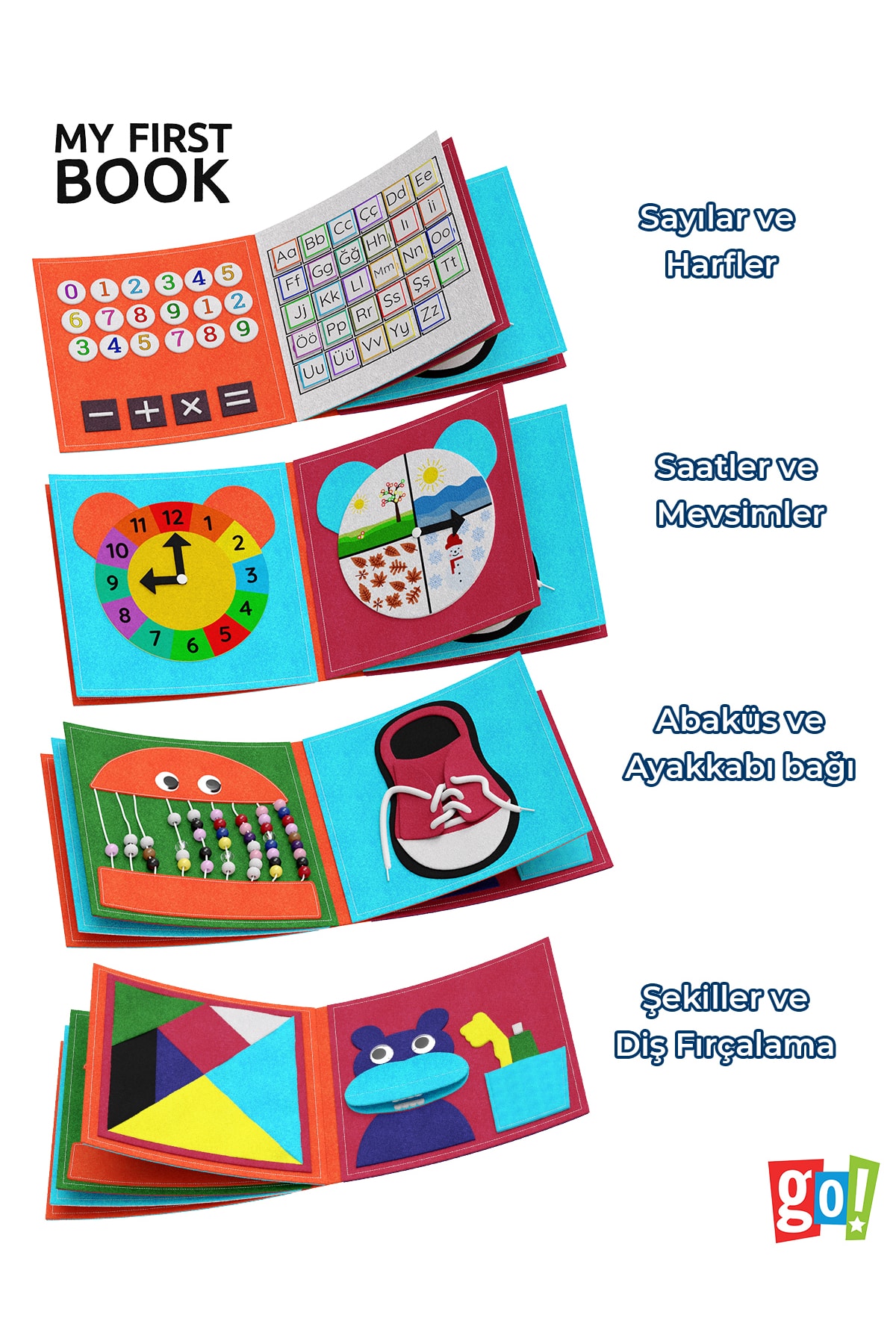 Go Toys My First Book Cırtcırtlı Eğitici Öğretici Keçe Kitap Eğitici ...