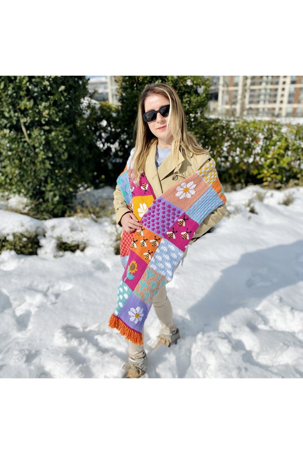 Flux Design Factory El Örgüsü Patchwork Renkli Atkı Fiyatı, Yorumları ...