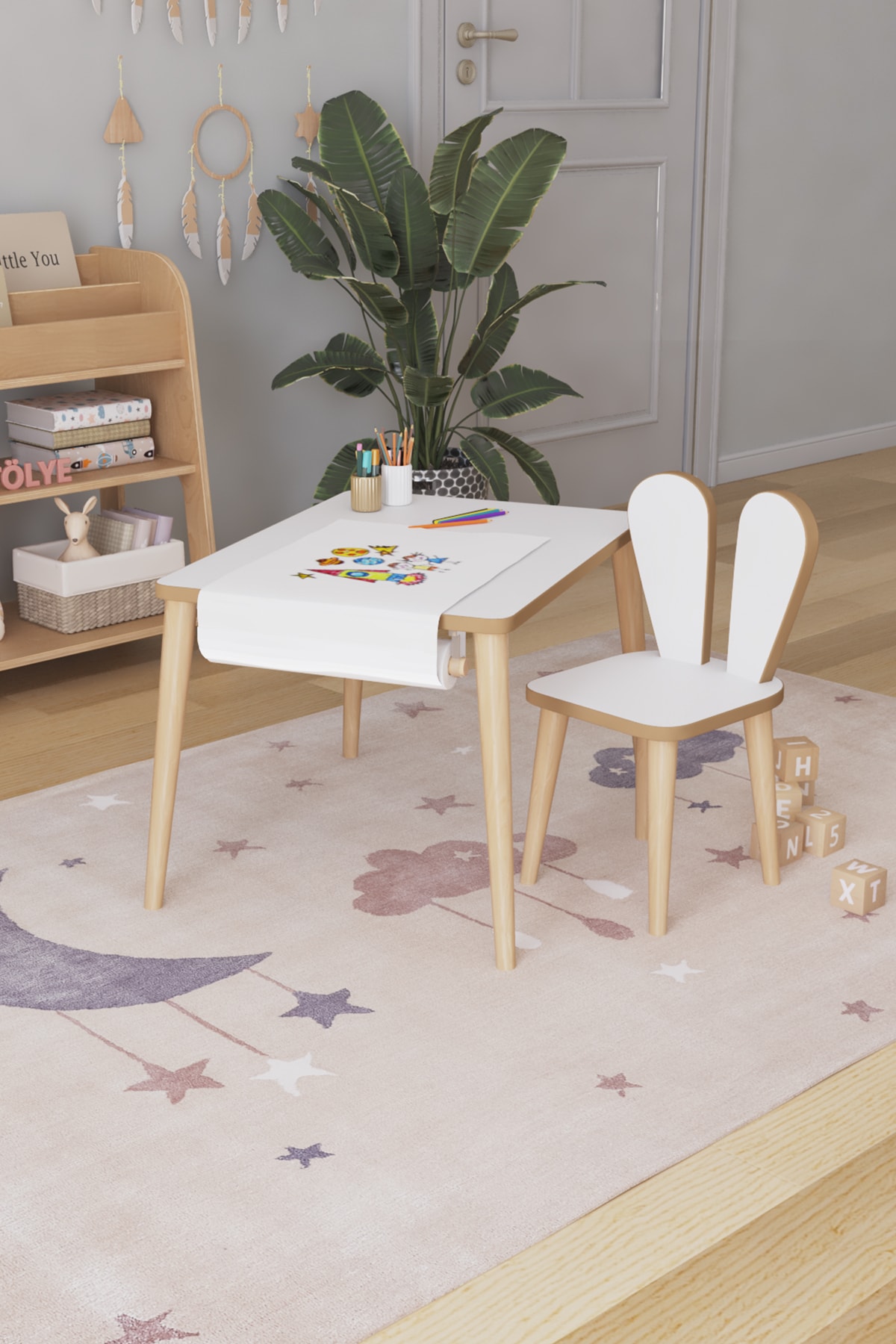 OBİ Atölye Çocuk Oyun Aktivite Masası 60x45 Cm - Kağıt Rulo Set ...