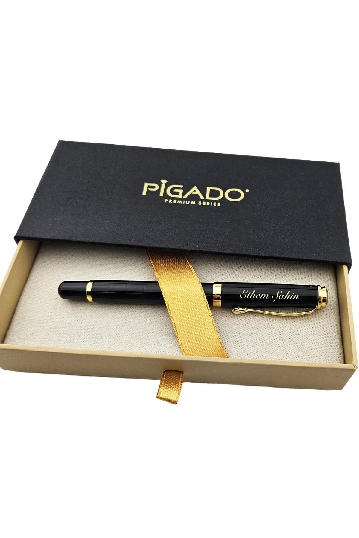 PİGADO Özel Tasarım Kutulu Gold Detaylı İsme Özel Roller İmza Kalemi ...
