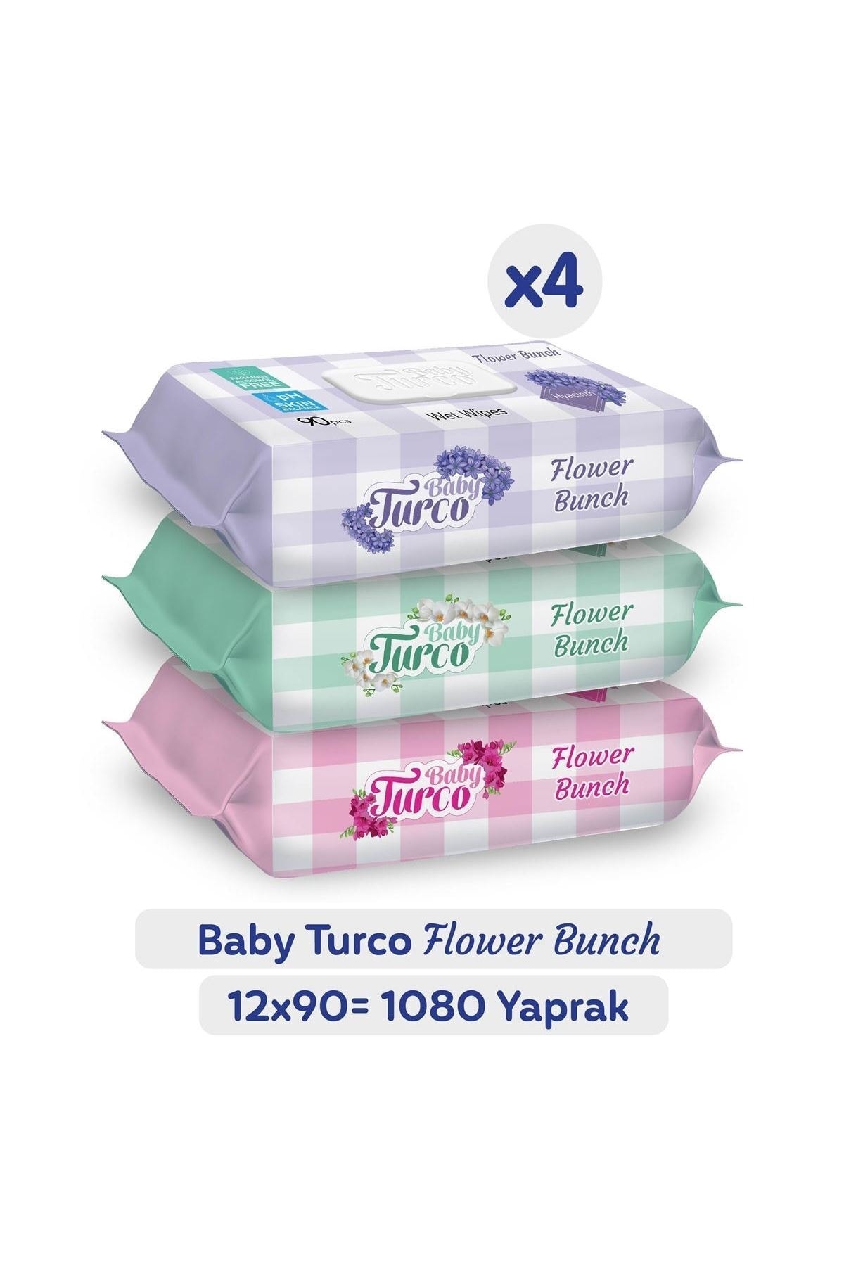 Baby Turco Flower Bunch Islak Havlu 12X90 (1080 Yaprak) Fiyatı ...