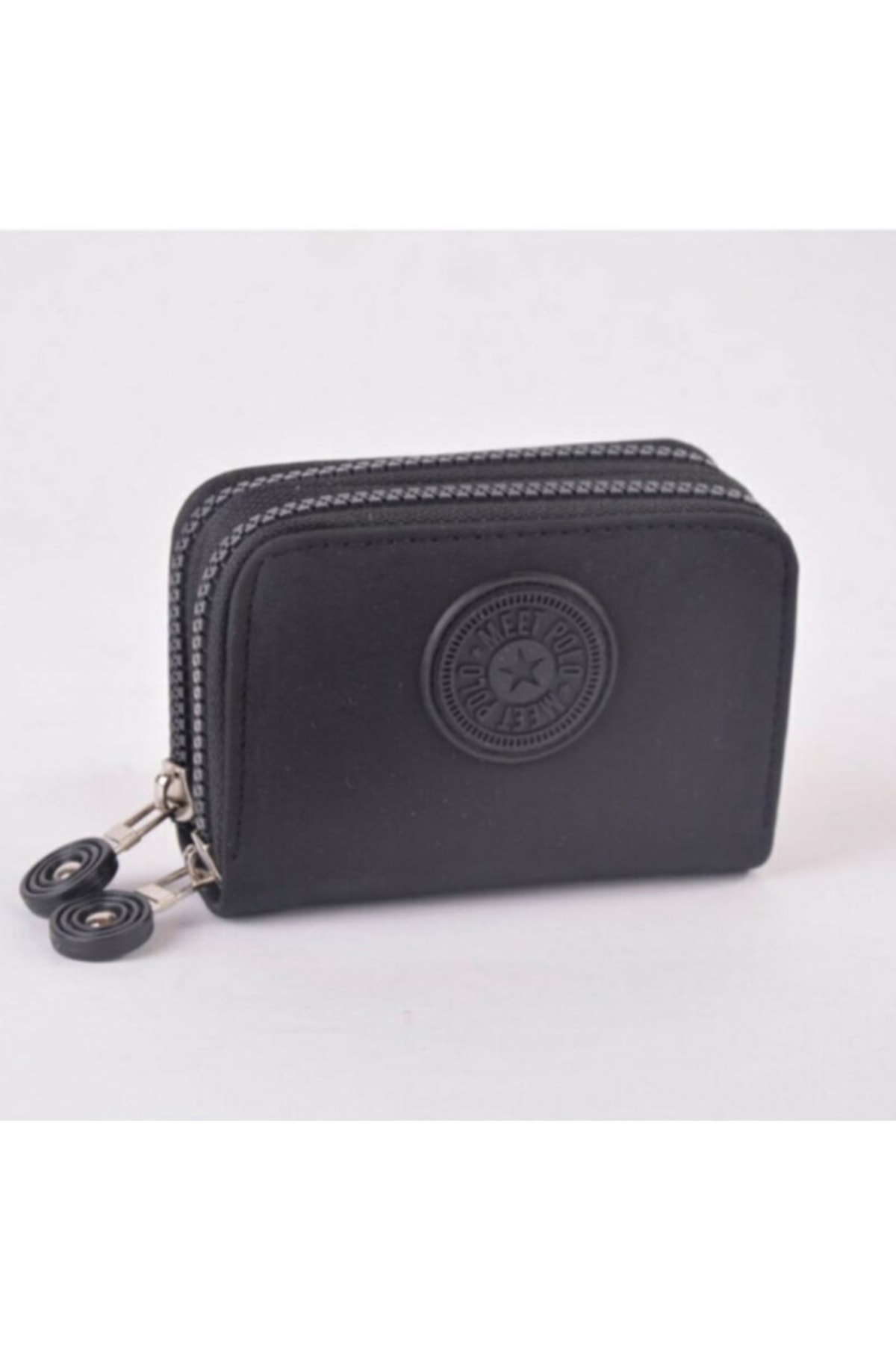 La'Graccia Kırınkıl Kumaş Siyah Küçük Boy Çift Gözlü El Çanta Cüzdan ...