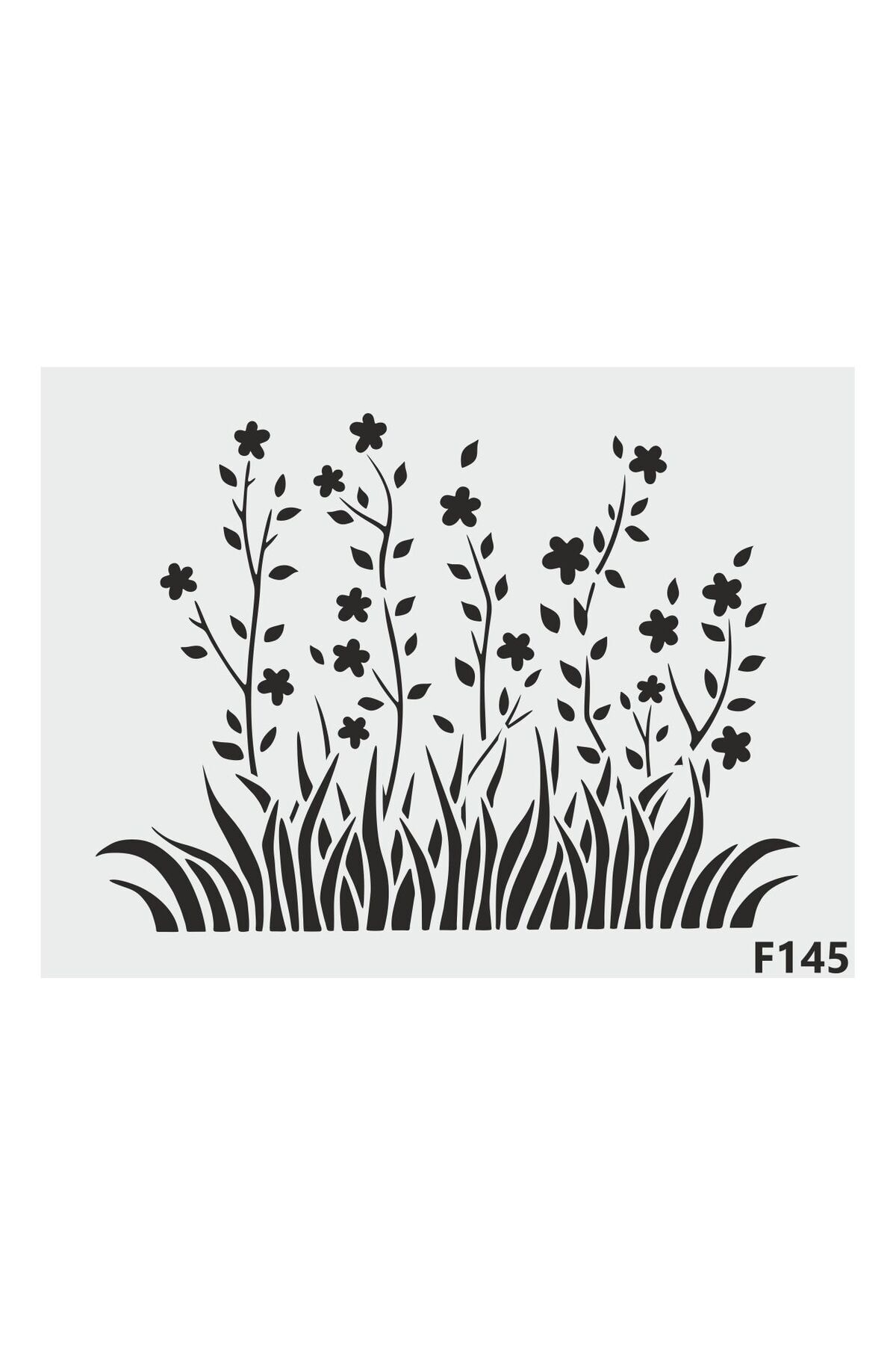 STENCİLTASARIM Stencil Tasarım F145 Kır Çiçekleri - Dekoratif Duvar ...