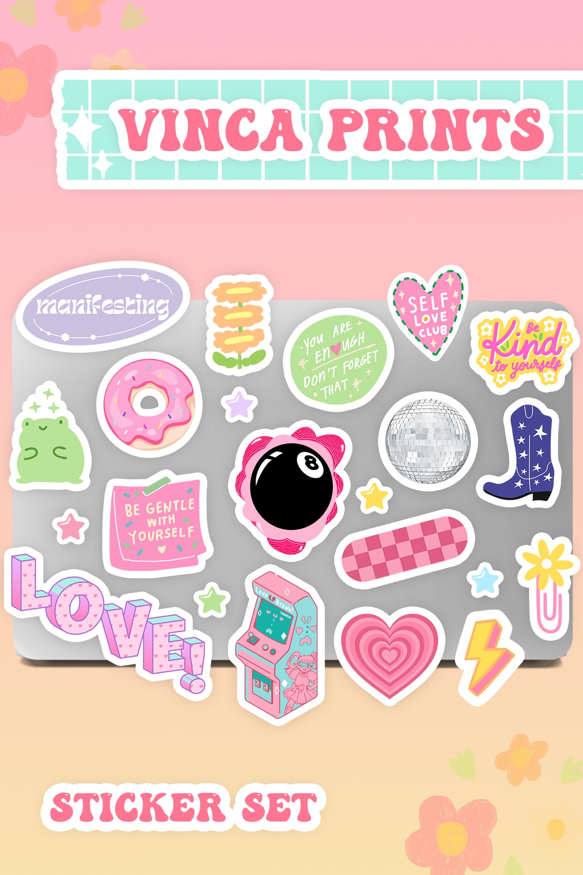 Vinca Prints Laptop Sticker Seti 22 Adet Sticker Macbook Notebook ...
