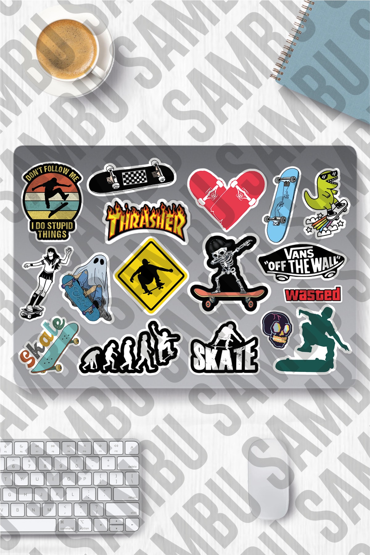 Sambu Design Skateboard Temalı Sticker Etiket Seti - Kaykay Sticker ...
